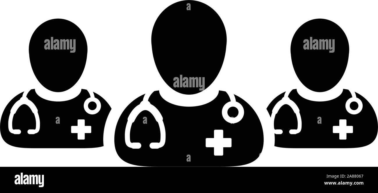 Ask a doctor icon vector group of male physicians person profile avatar ...