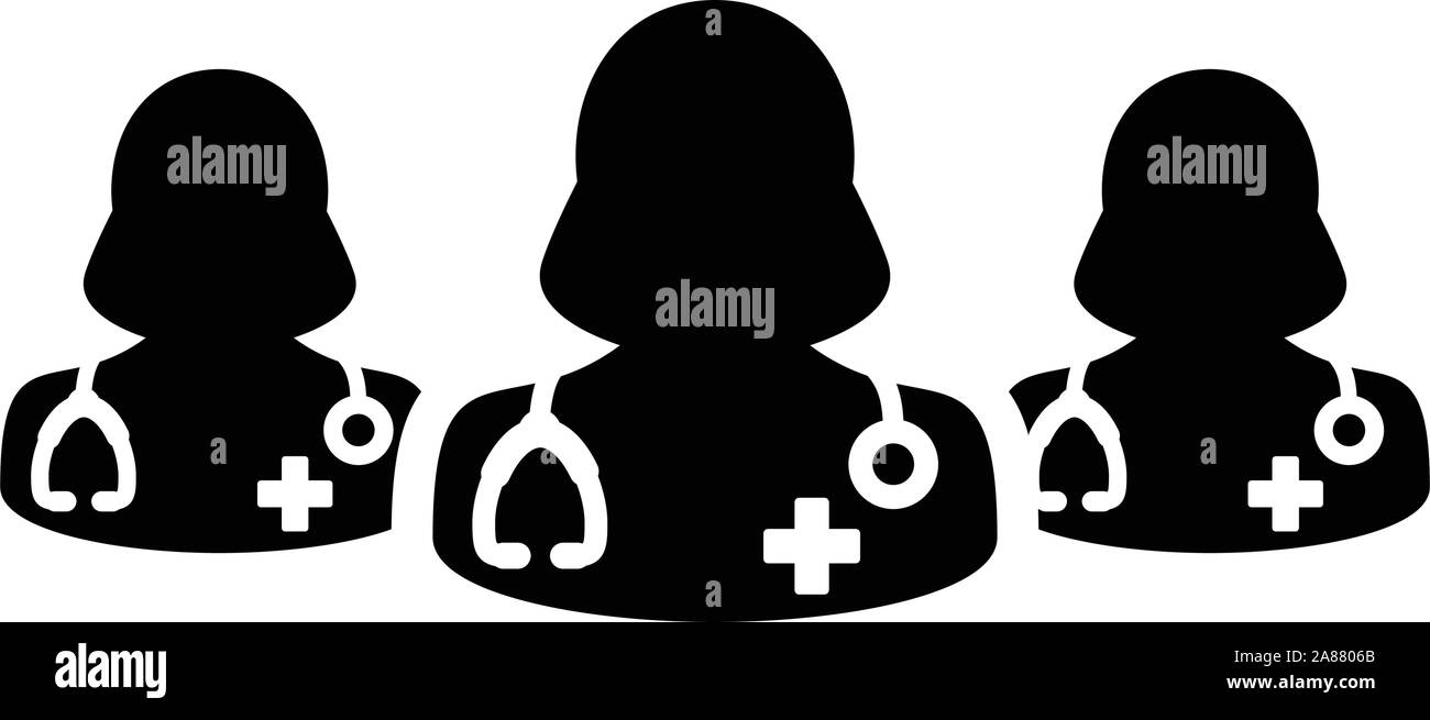 Health icon vector group of female doctors person profile avatar avatar ...