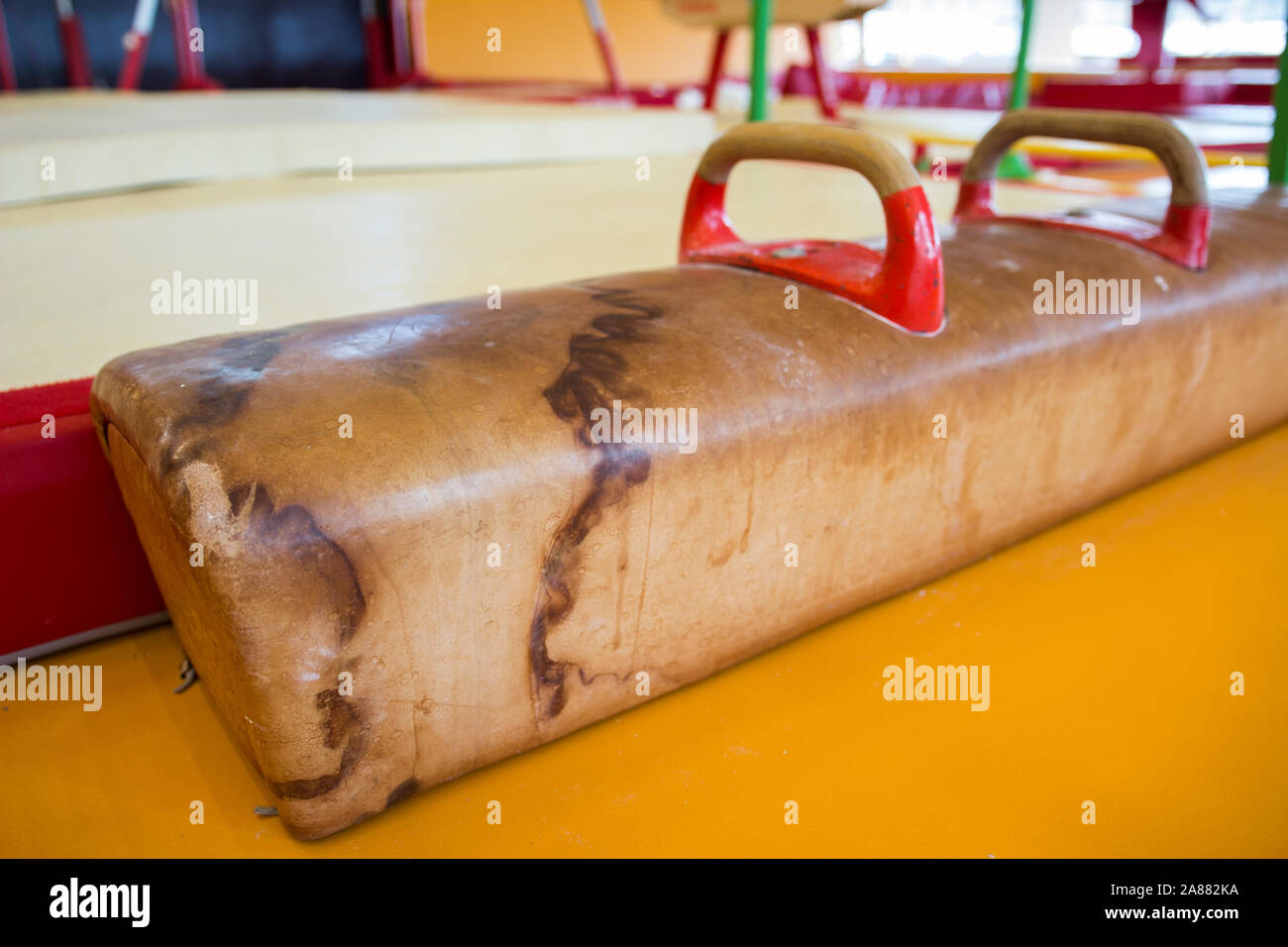 Gymnastic equipment in a gym Stock Photo - Alamy