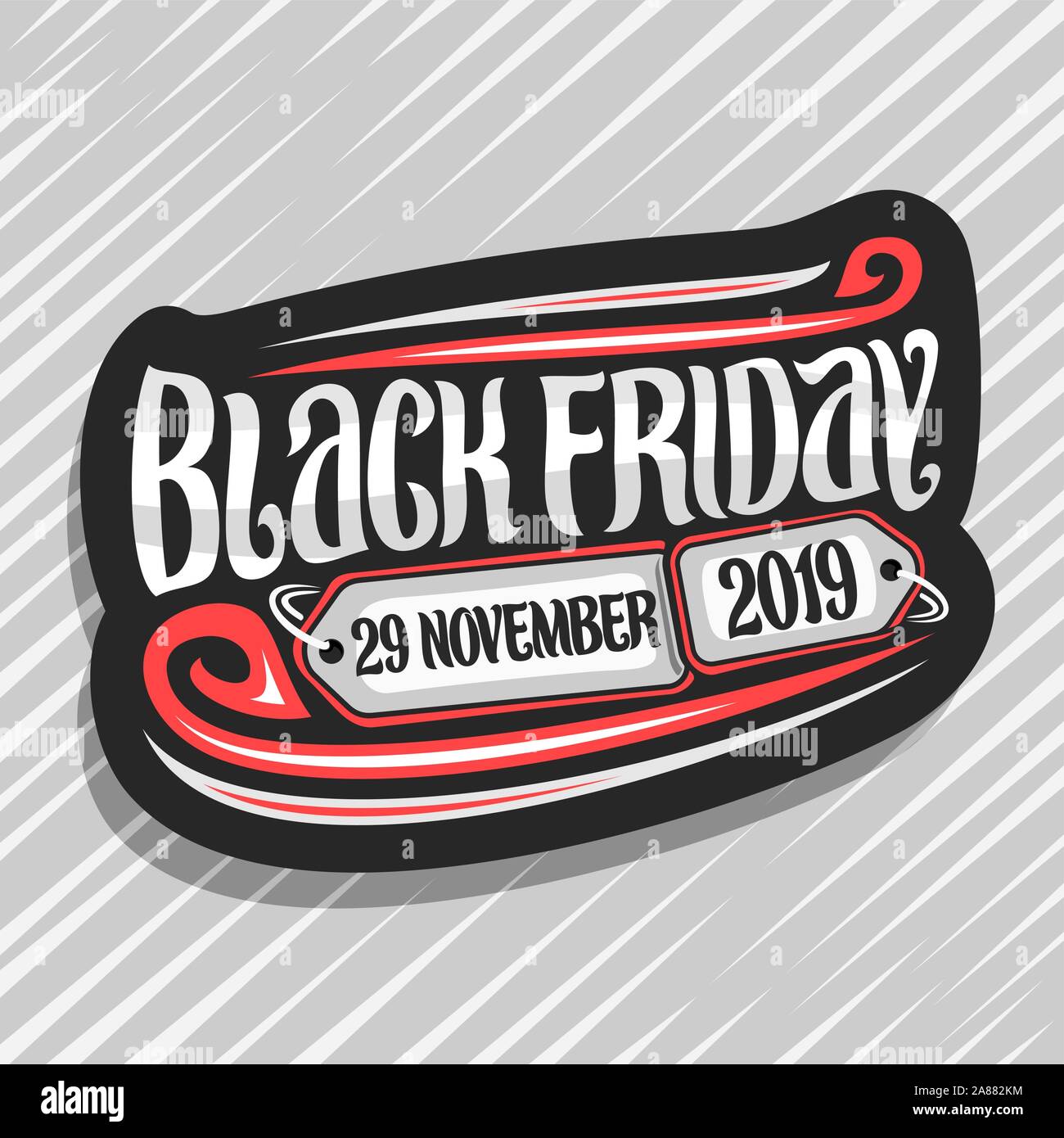 Vector logo for Black Friday, dark decorative sign board with original ...