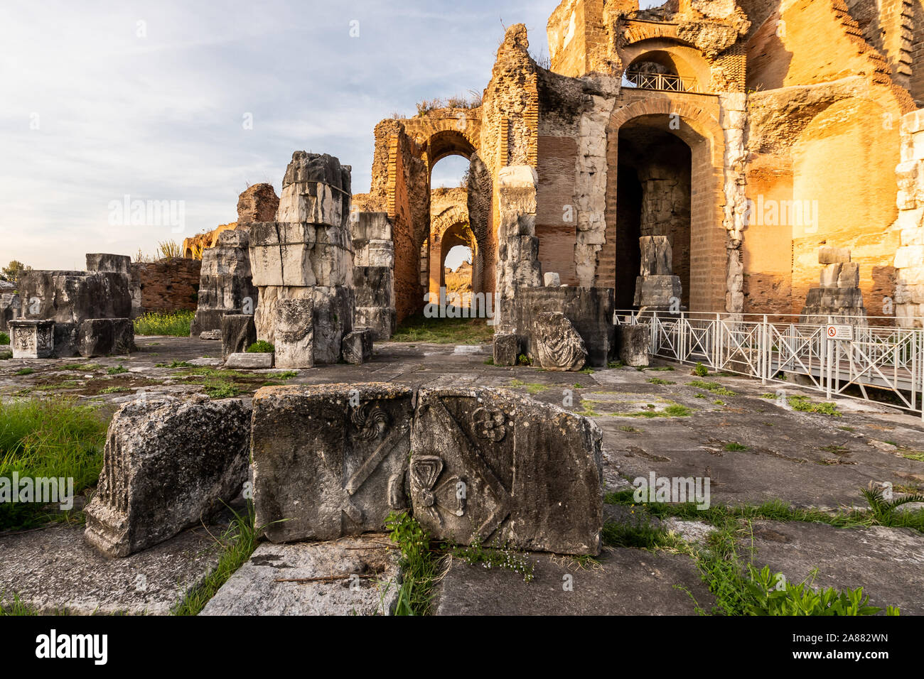 The ruins of the Roman amphitheater located in the Ancient Capua ...