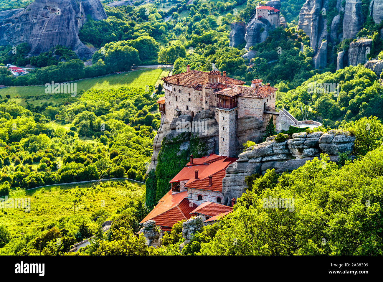 Monastery of Roussanou at Meteora in Greece Stock Photo - Alamy