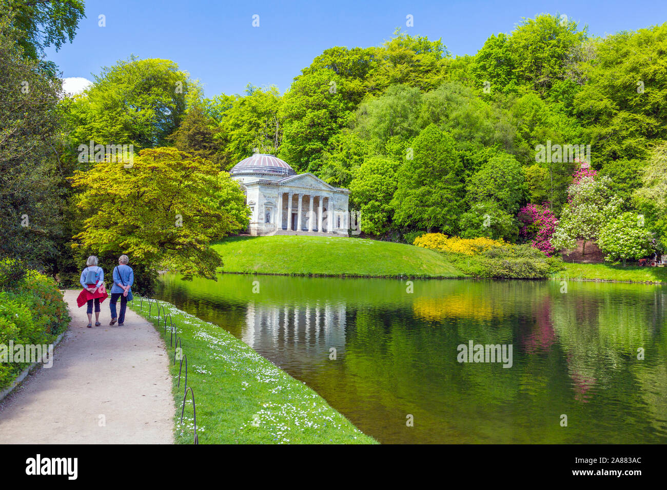 The Pantheon looks out over the lake and is surrounded by colourful ...