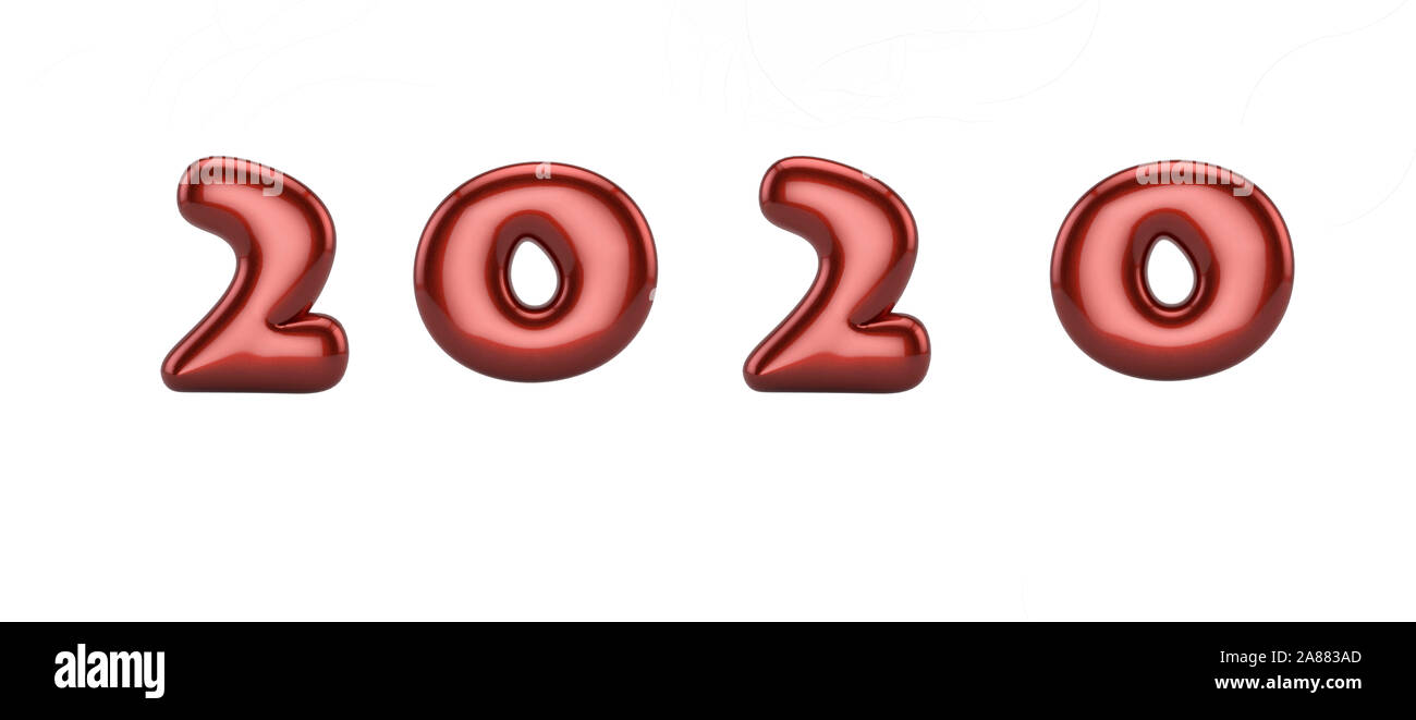Happy New 2020 Year. Holiday numbers 2020. 3d sign. 3d render Stock ...