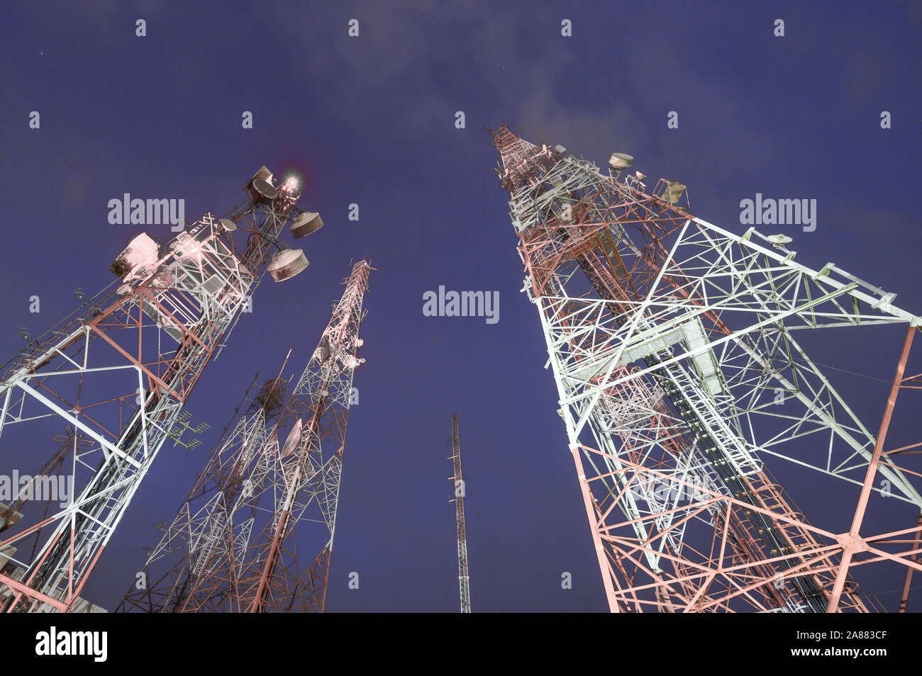 telecommunication mast TV antennas wireless technology Stock Photo - Alamy