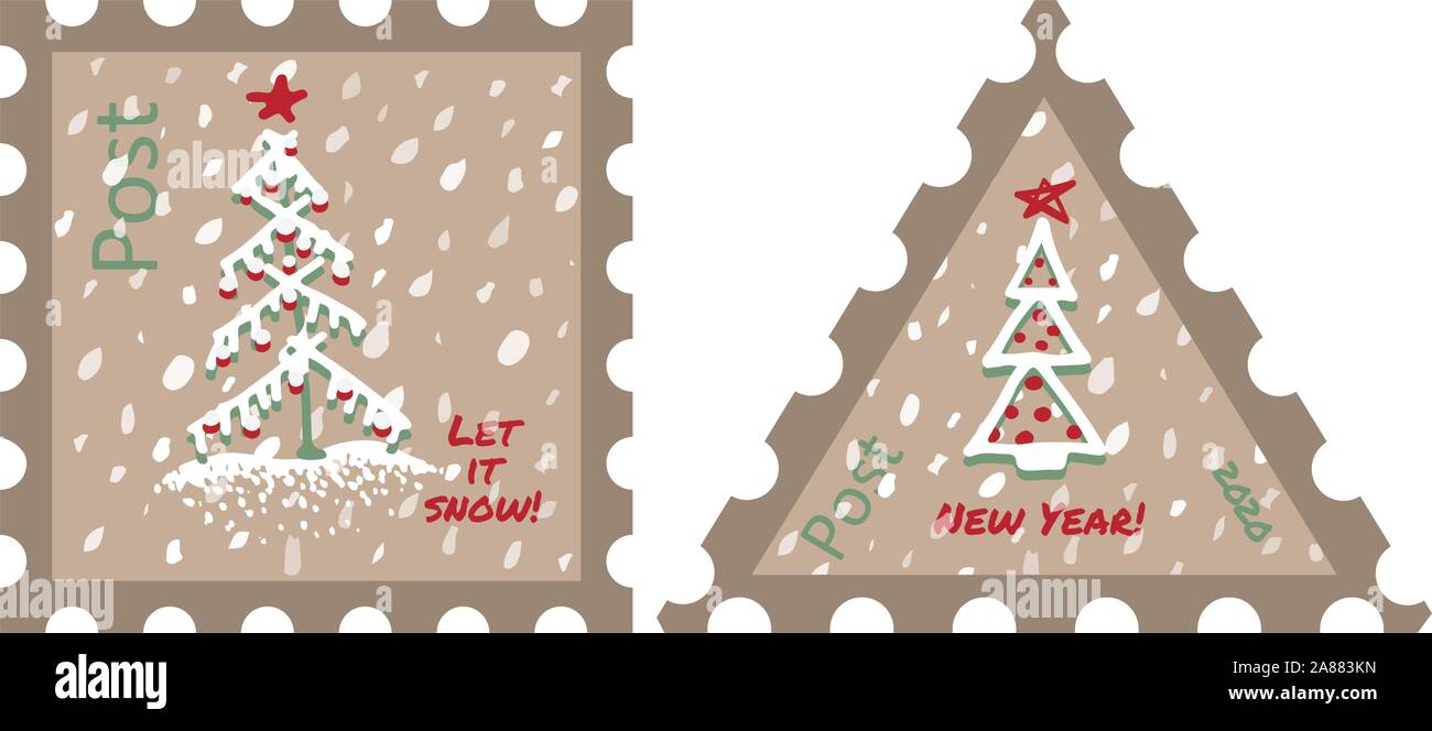 Postage stamp tree Stock Vector Images - Alamy