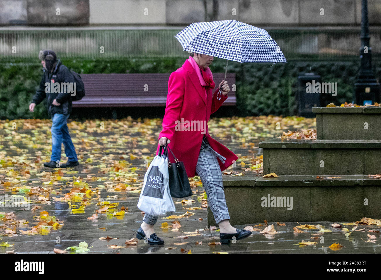 Wet and windy day in preston city centre hi-res stock photography and ...