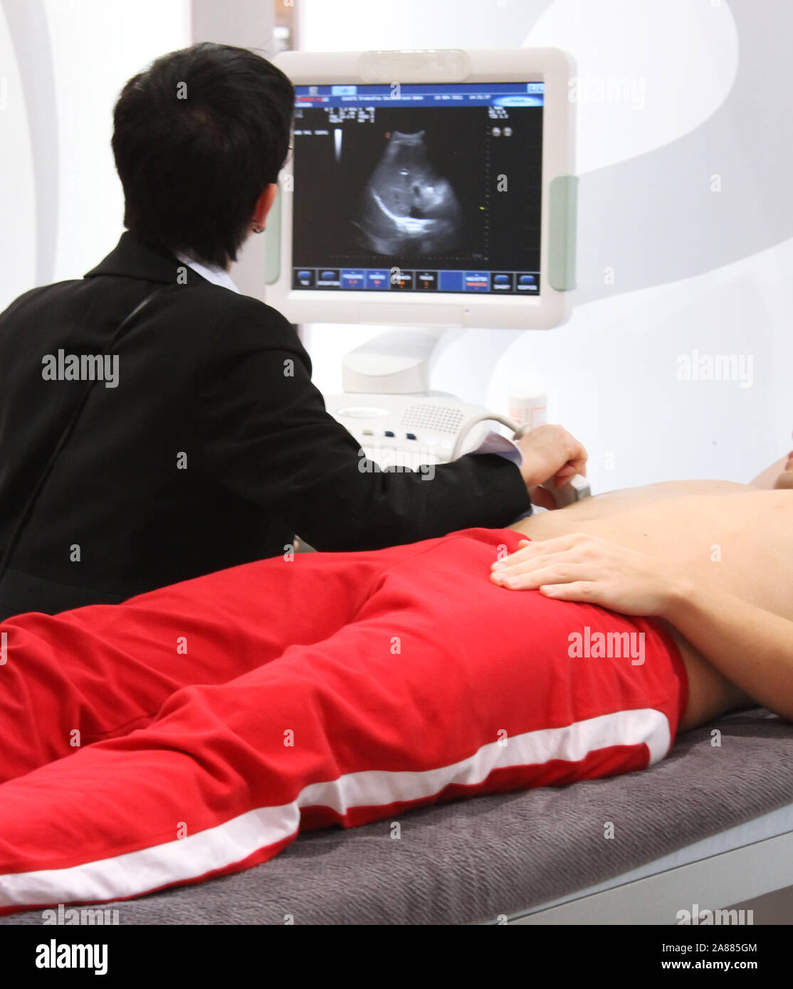Patient on the ultrasound scan Stock Photo - Alamy