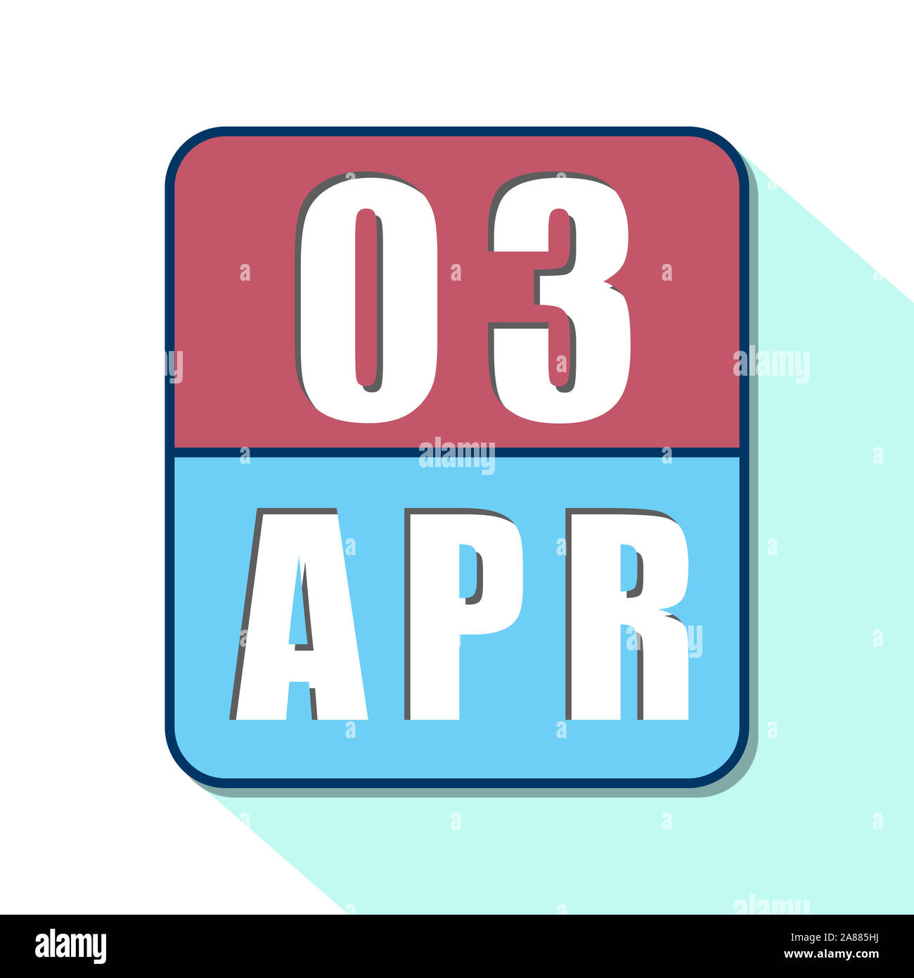 april 3rd. Day 3 of month, Simple calendar icon on white background ...