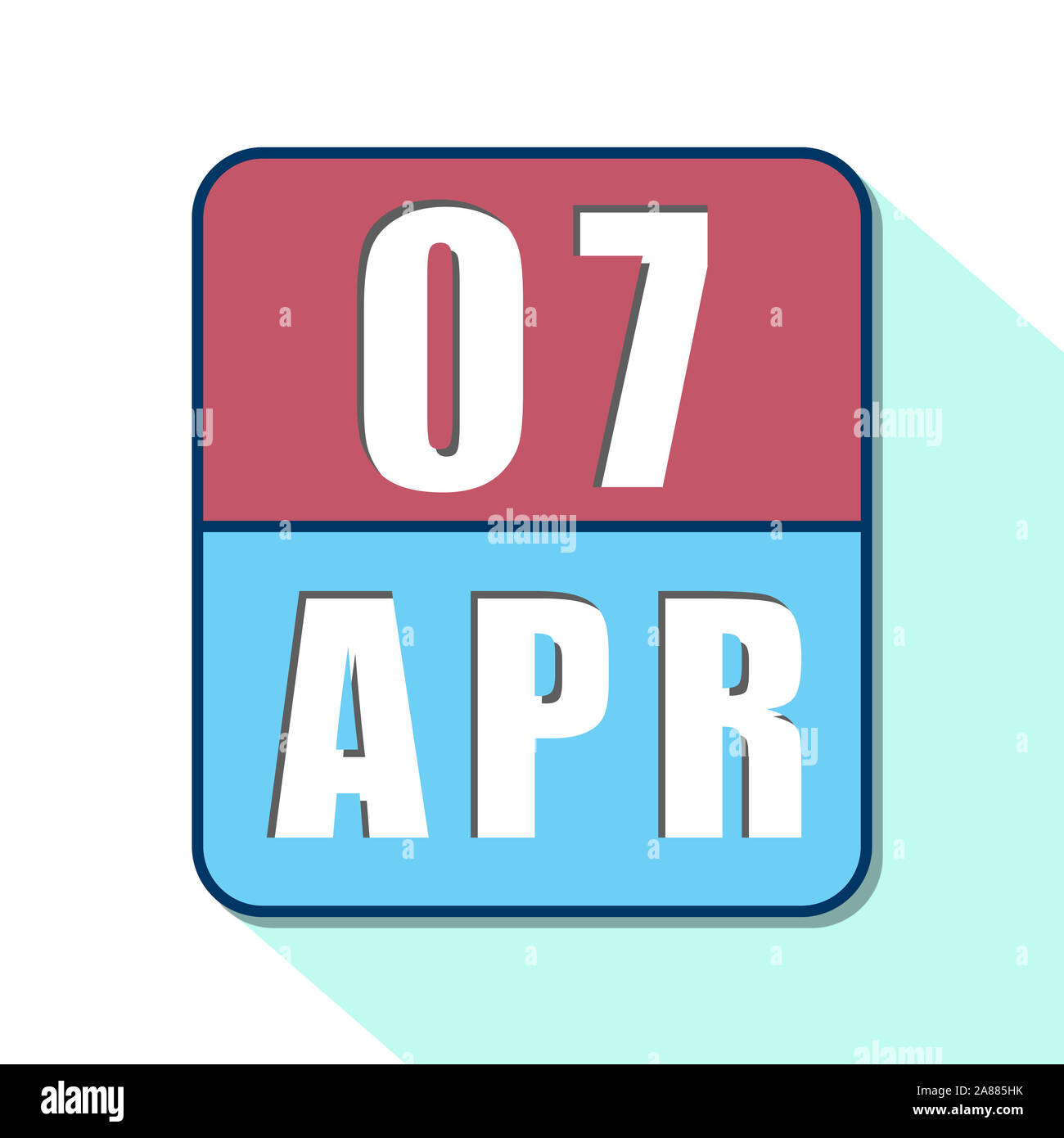 april 7th. Day 7 of month, Simple calendar icon on white background ...