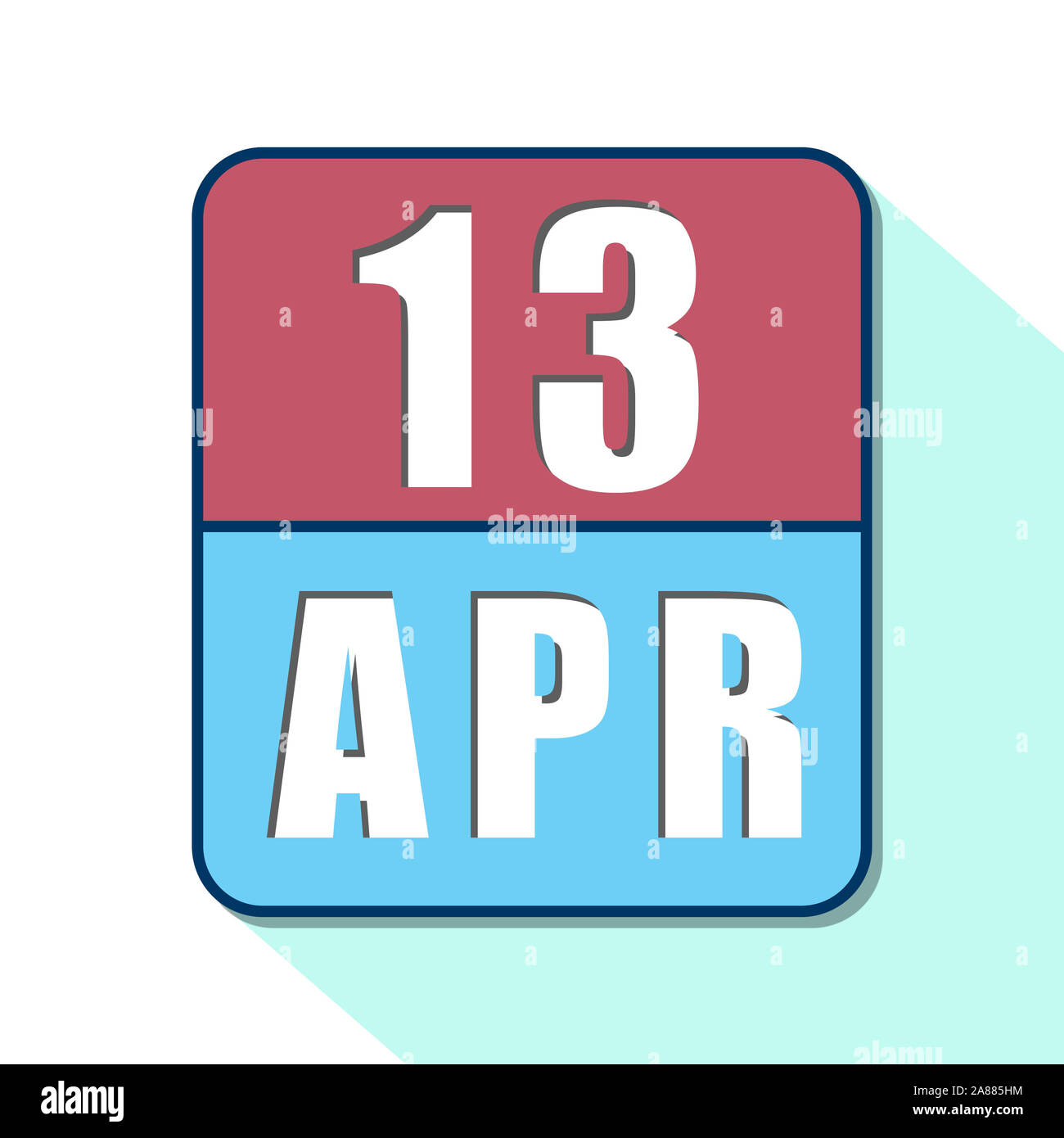 april 13th. Day 13 of month, Simple calendar icon on white background ...