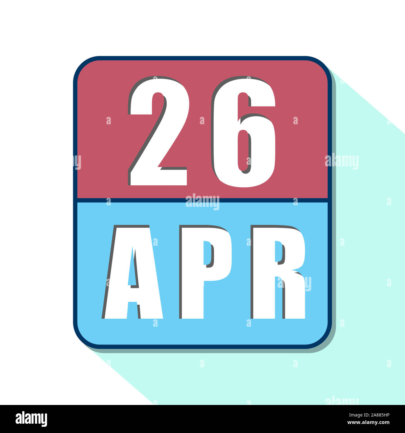 april 26th. Day 26 of month, Simple calendar icon on white background ...