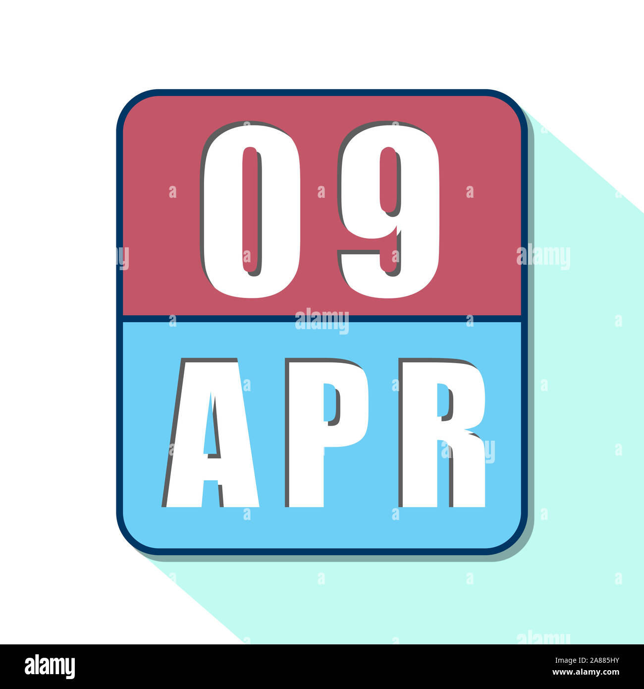 april 9th. Day 9 of month, Simple calendar icon on white background ...