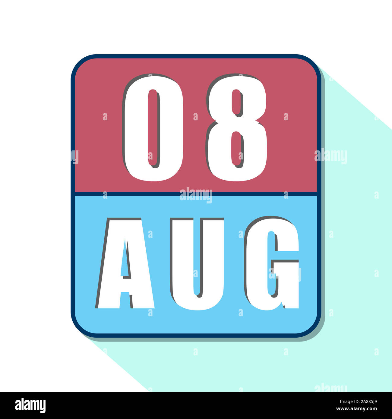 august 8th. Day 8 of month, Simple calendar icon on white background ...