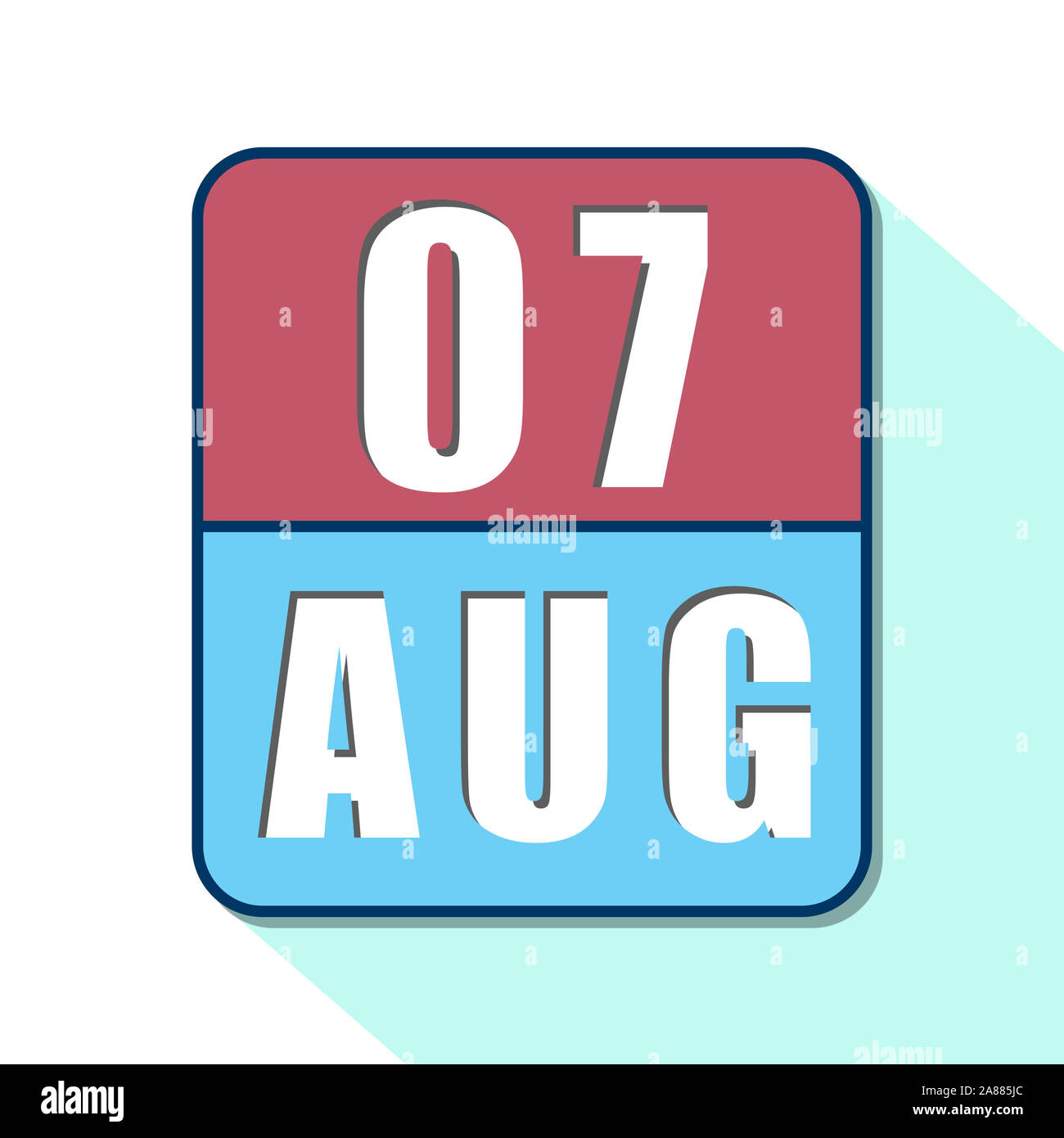 august 7th. Day 7 of month, Simple calendar icon on white background ...