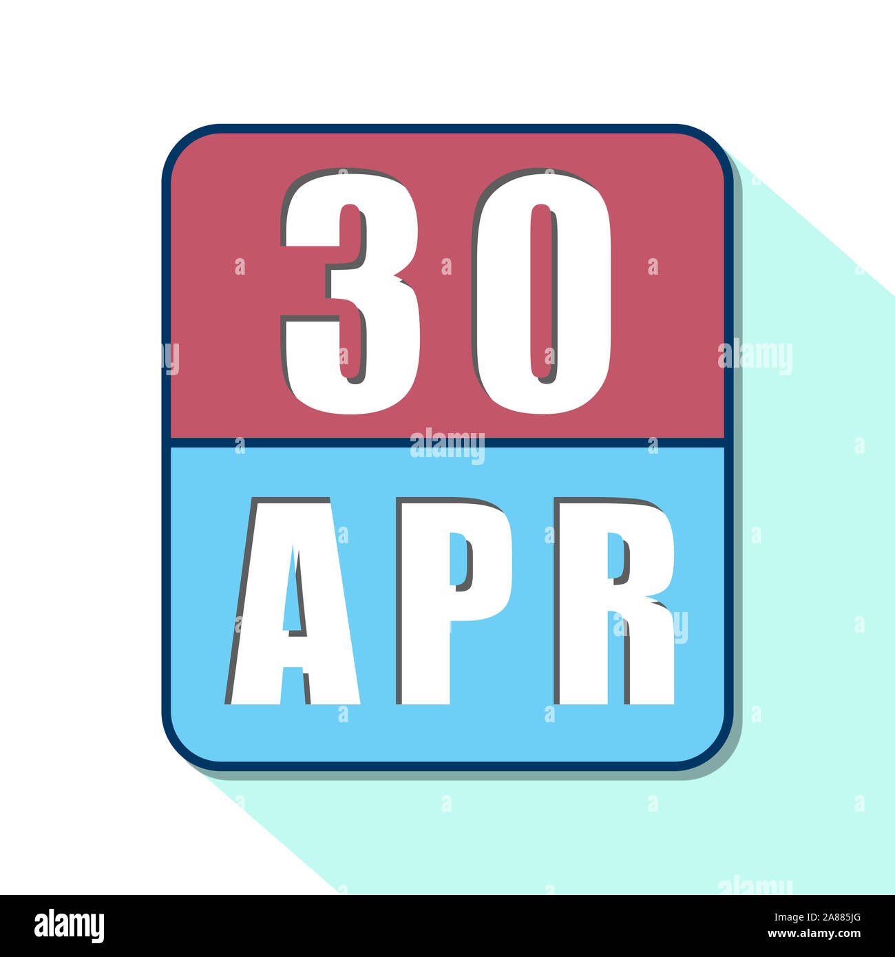 april 30th. Day 30 of month, Simple calendar icon on white background ...