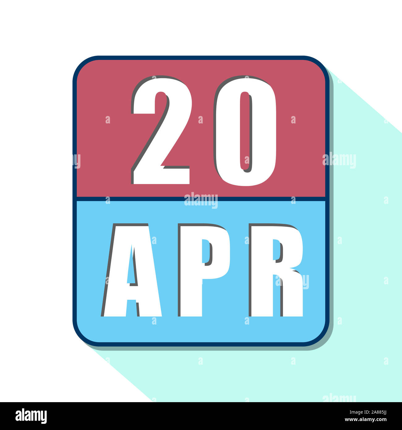 april 20th. Day 20 of month, Simple calendar icon on white background ...