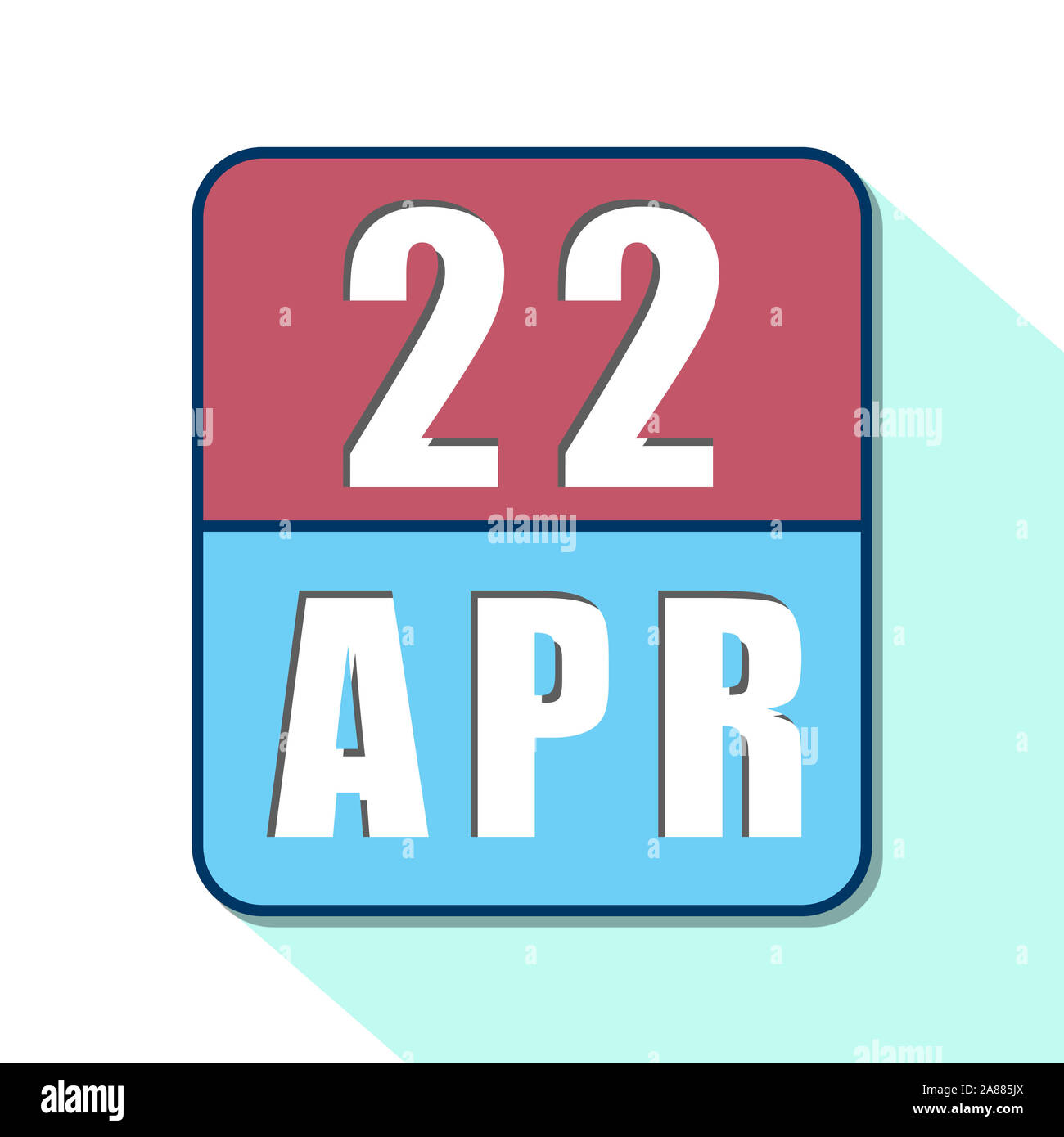 april 22nd. Day 22 of month, Simple calendar icon on white background ...