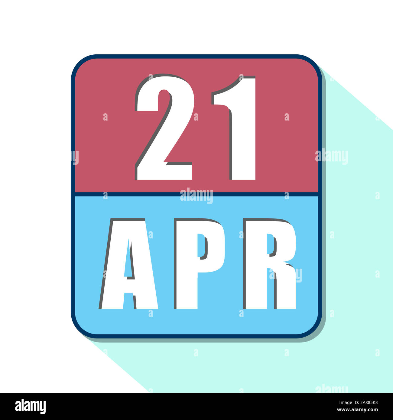 april 21st. Day 20 of month, Simple calendar icon on white background ...