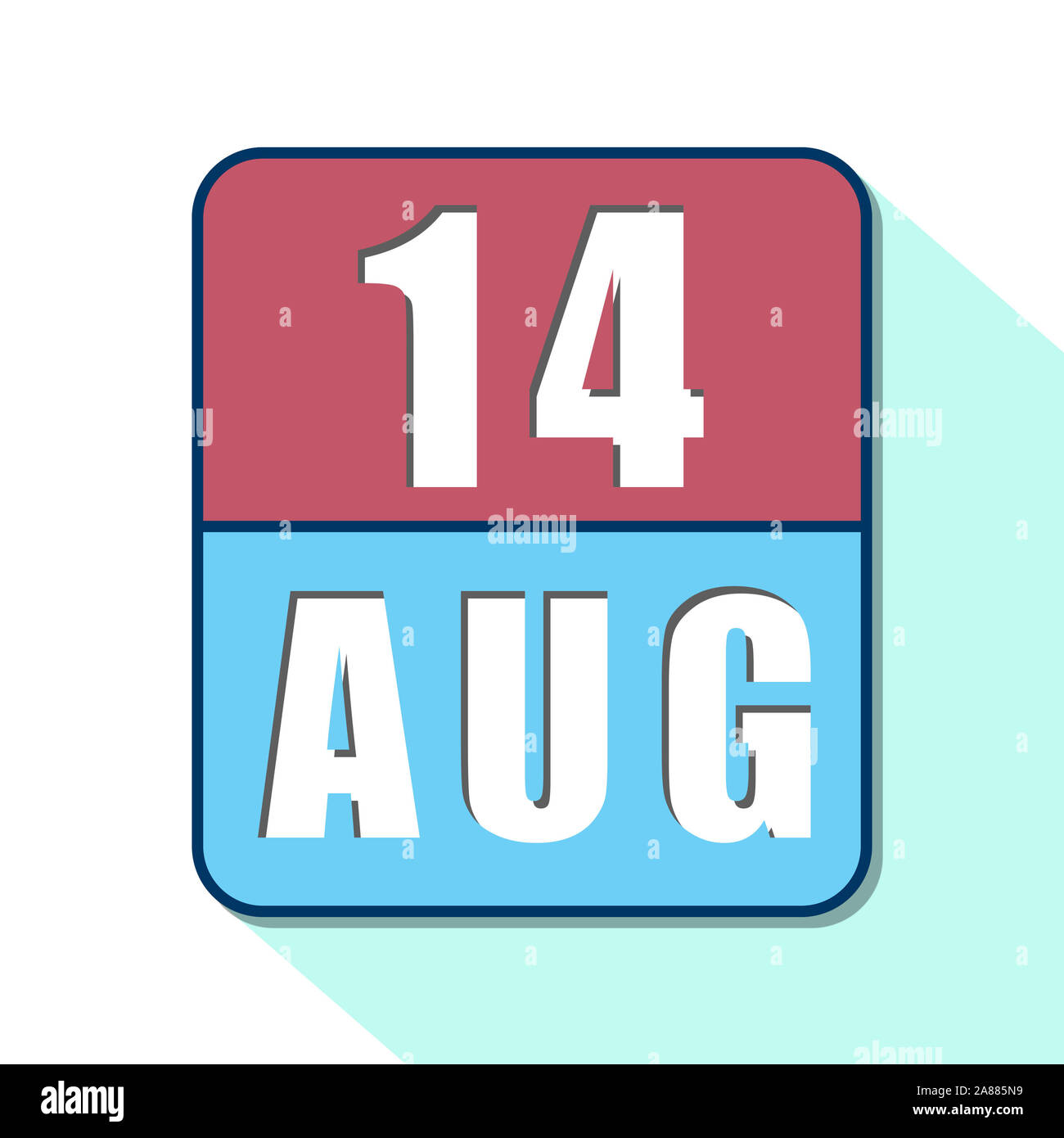 august 14th. Day 14 of month, Simple calendar icon on white background ...