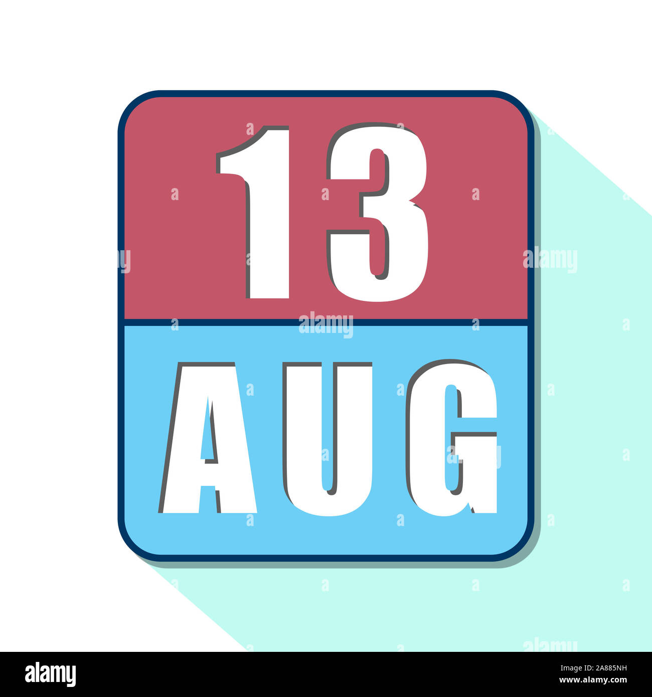 august 13th. Day 13 of month, Simple calendar icon on white background ...