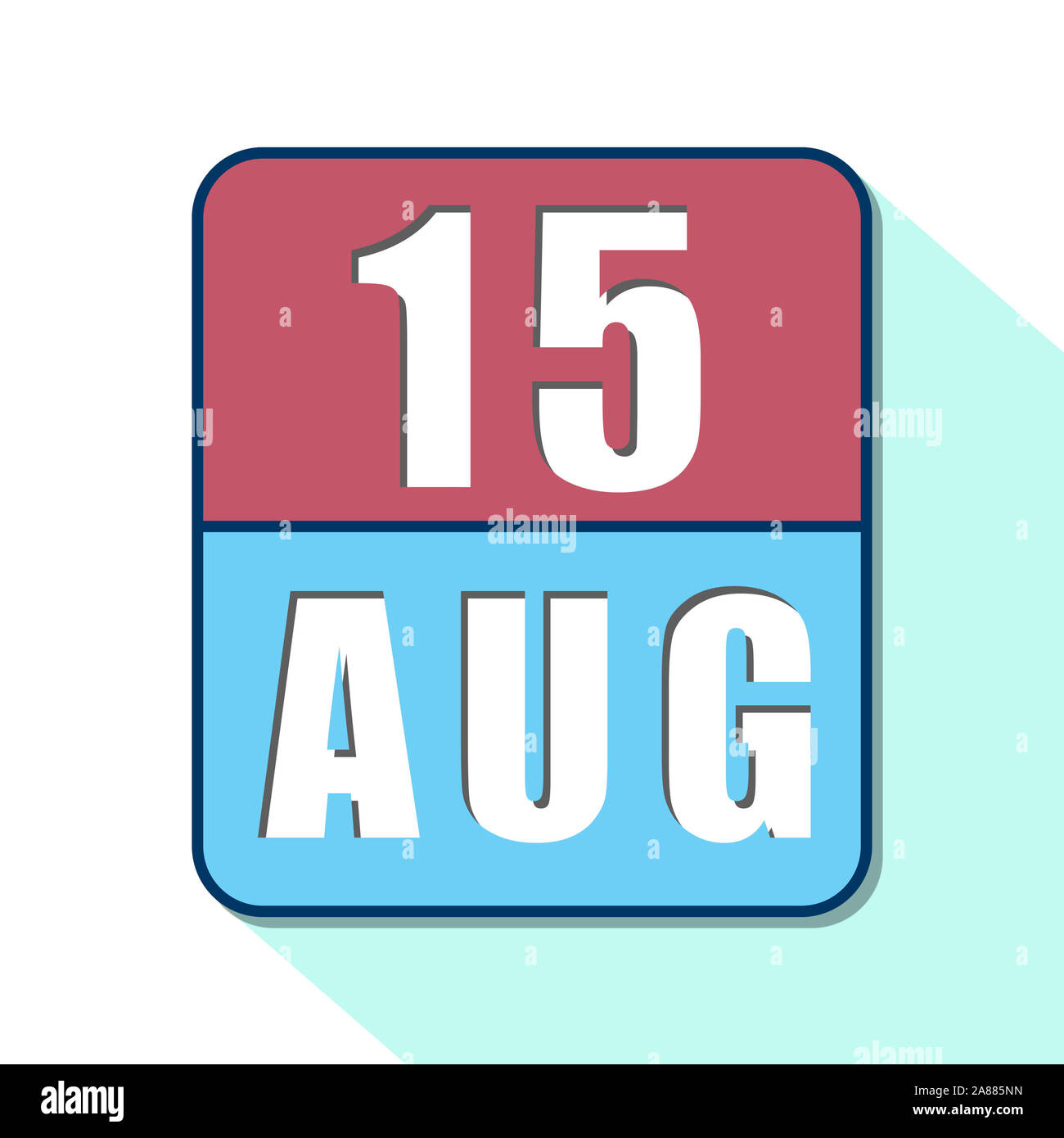 august 15th. Day 15 of month, Simple calendar icon on white background ...