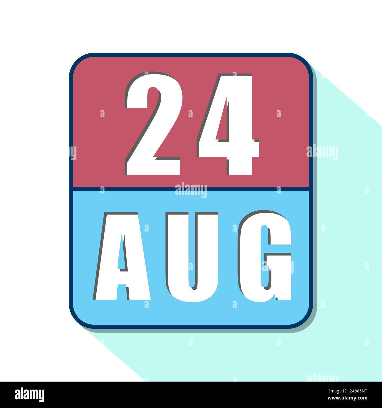 august 24th. Day 24 of month, Simple calendar icon on white background ...