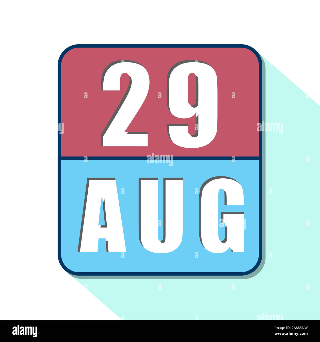 august 29th. Day 29 of month, Simple calendar icon on white background ...