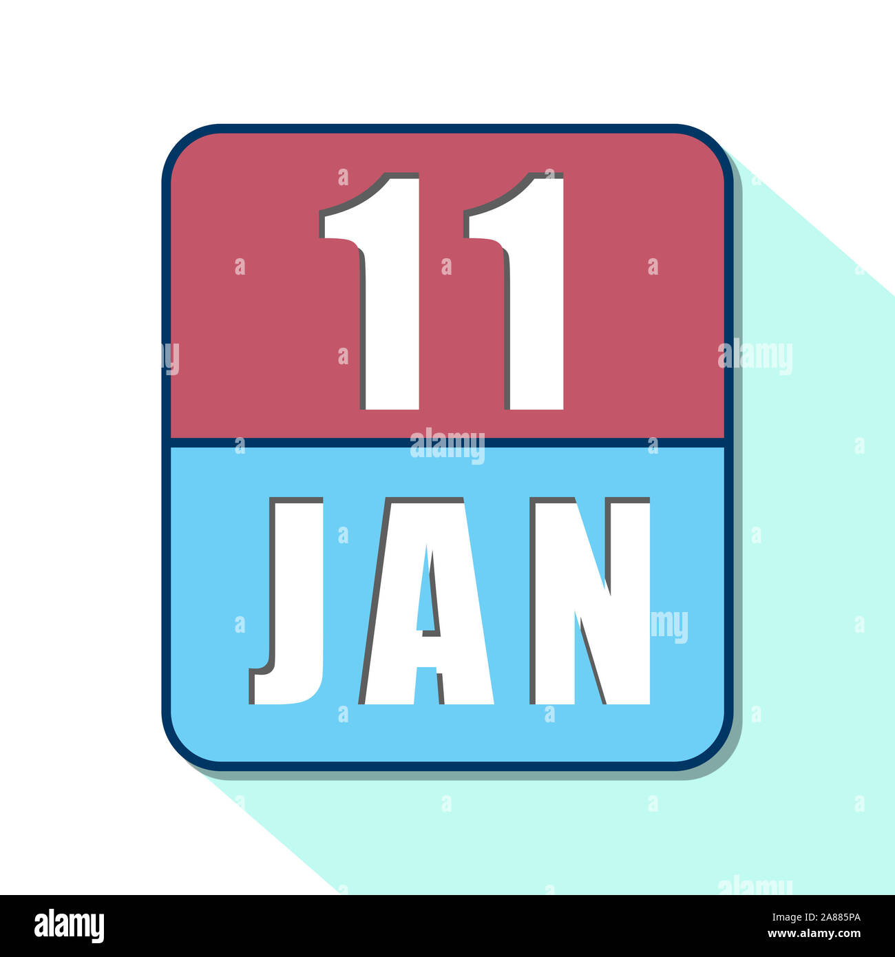 january 11th. Day 11 of month, Simple calendar icon on white background ...