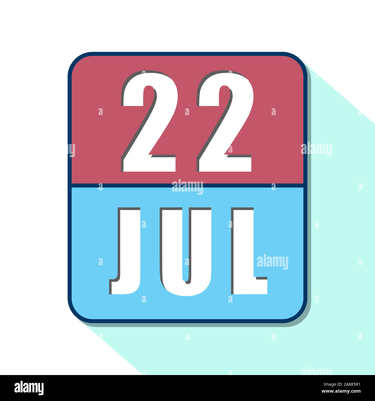 july 22nd. Day 22 of month, Simple calendar icon on white background ...