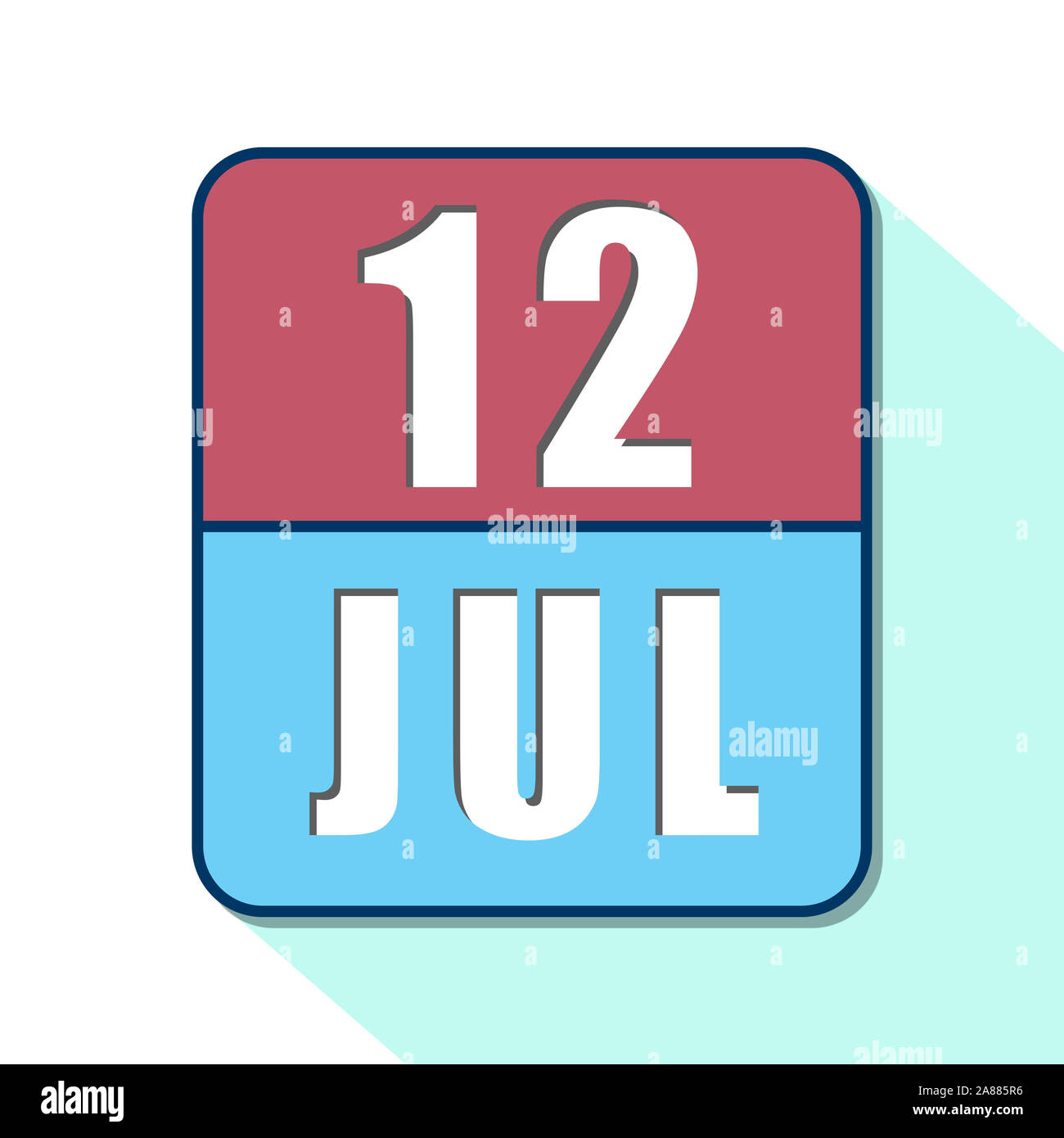 july 12th. Day 12 of month, Simple calendar icon on white background ...