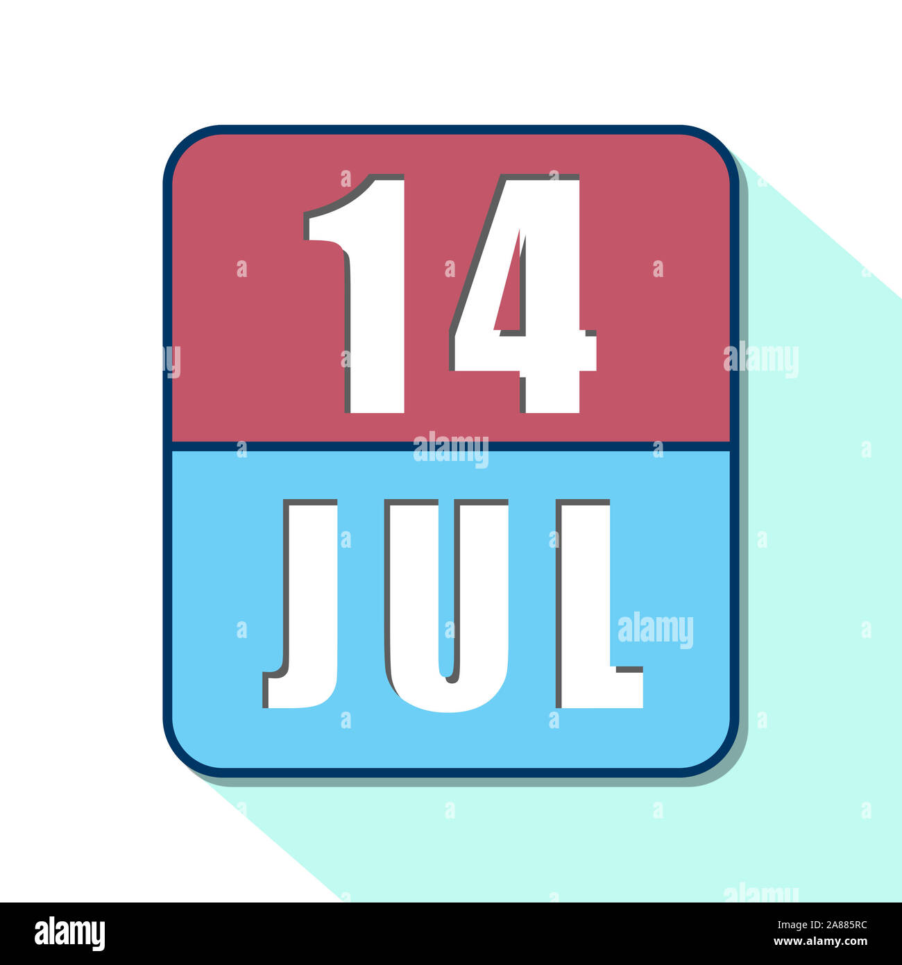 july 14th. Day 14 of month, Simple calendar icon on white background ...