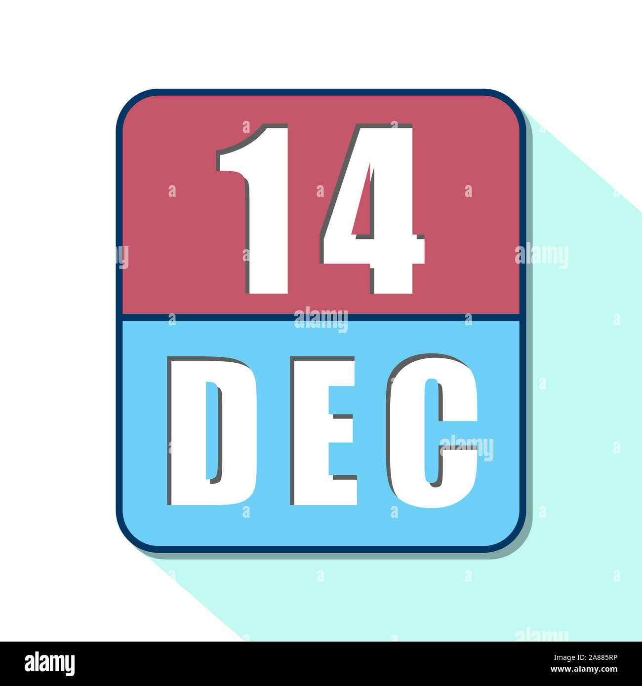december 14th. Day 14 of month, Simple calendar icon on white ...