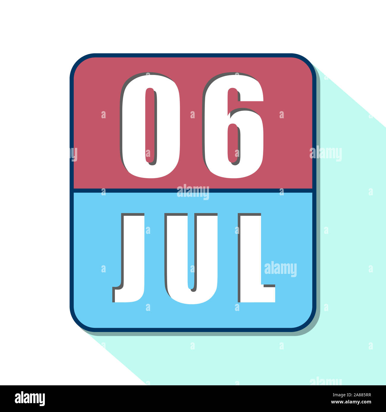 july 6th. Day 6 of month, Simple calendar icon on white background ...
