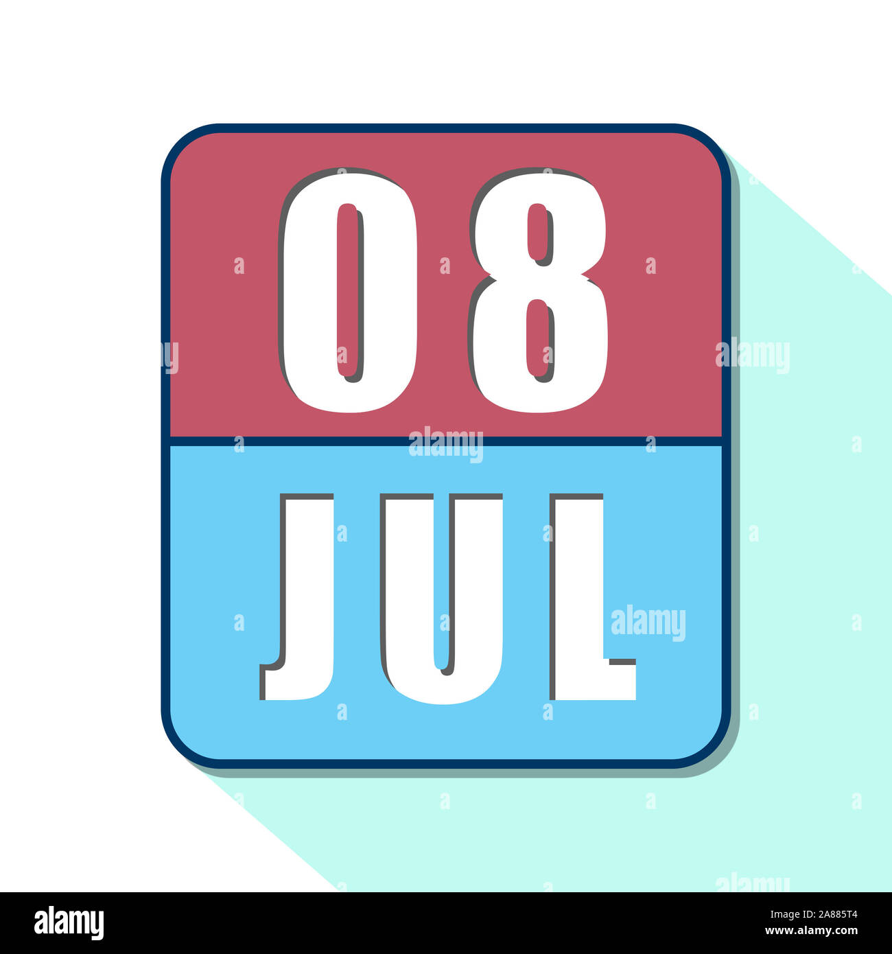 july 8th. Day 8 of month, Simple calendar icon on white background ...