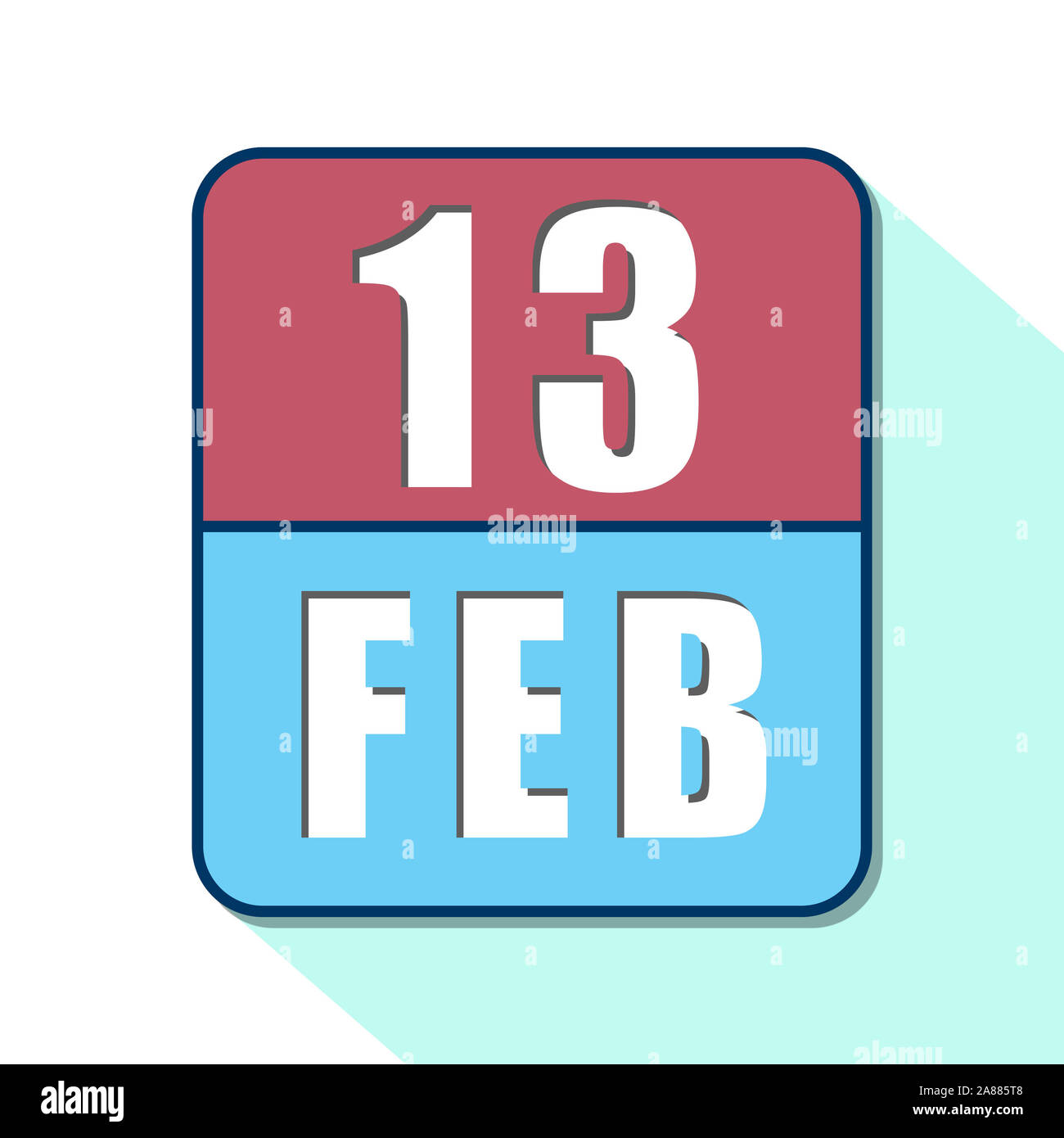 february 13th. Day 13 of month, Simple calendar icon on white ...