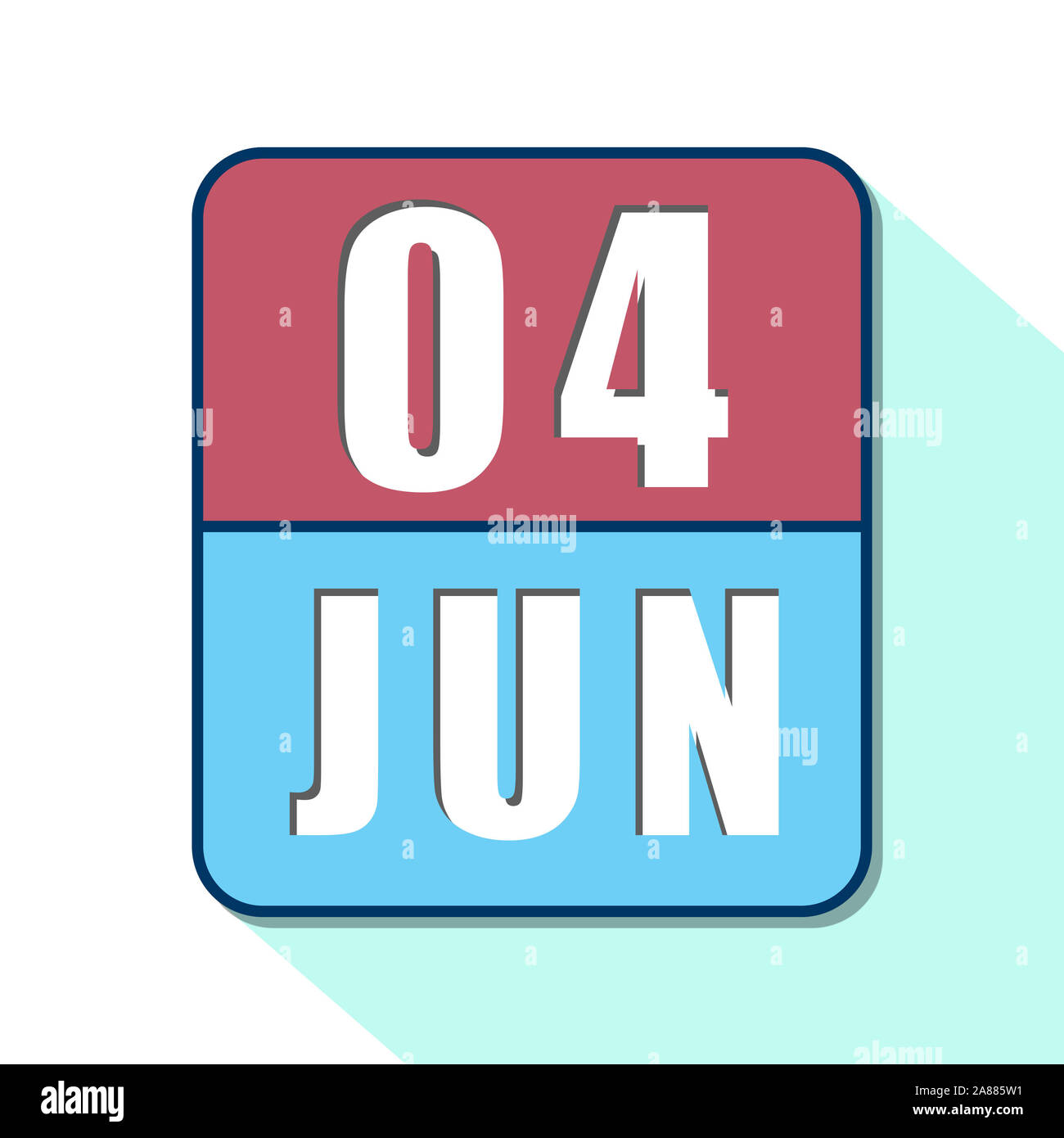june 4th. Day 4 of month, Simple calendar icon on white background ...