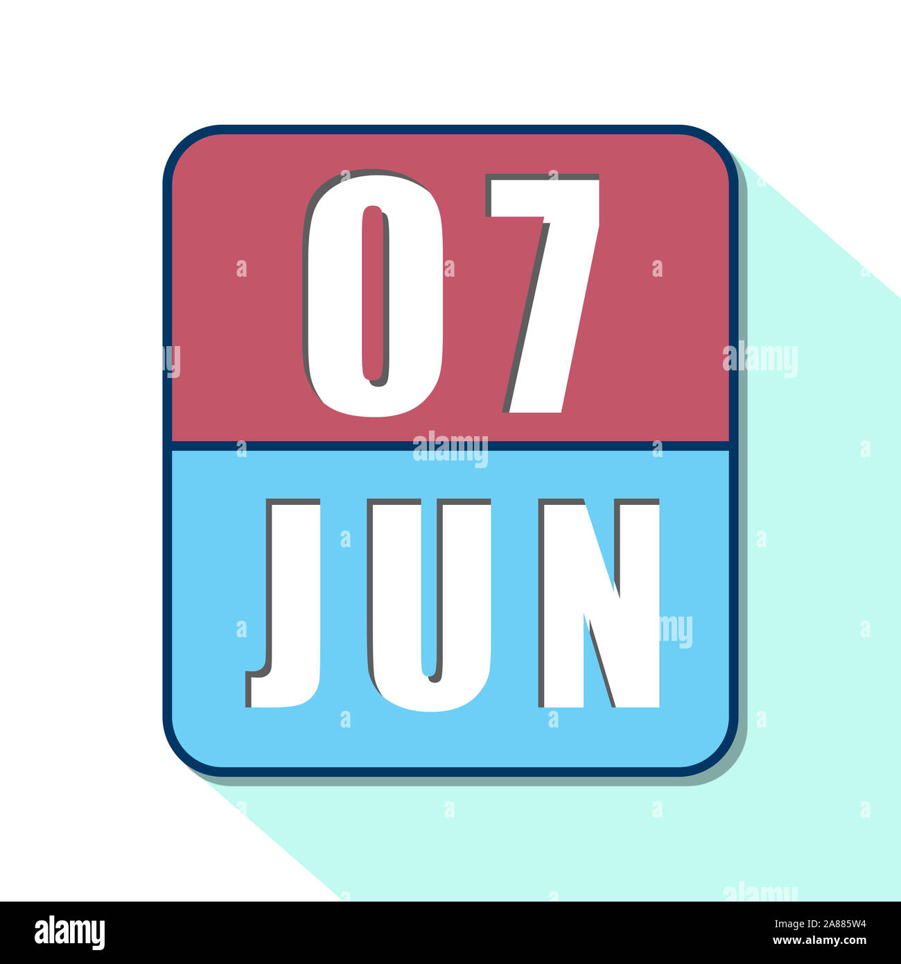 june 7th. Day 7 of month, Simple calendar icon on white background ...