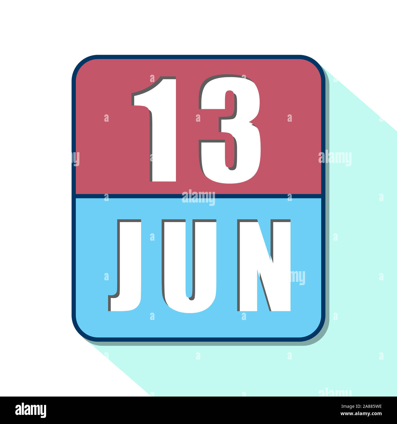 june 13th. Day 13 of month, Simple calendar icon on white background ...
