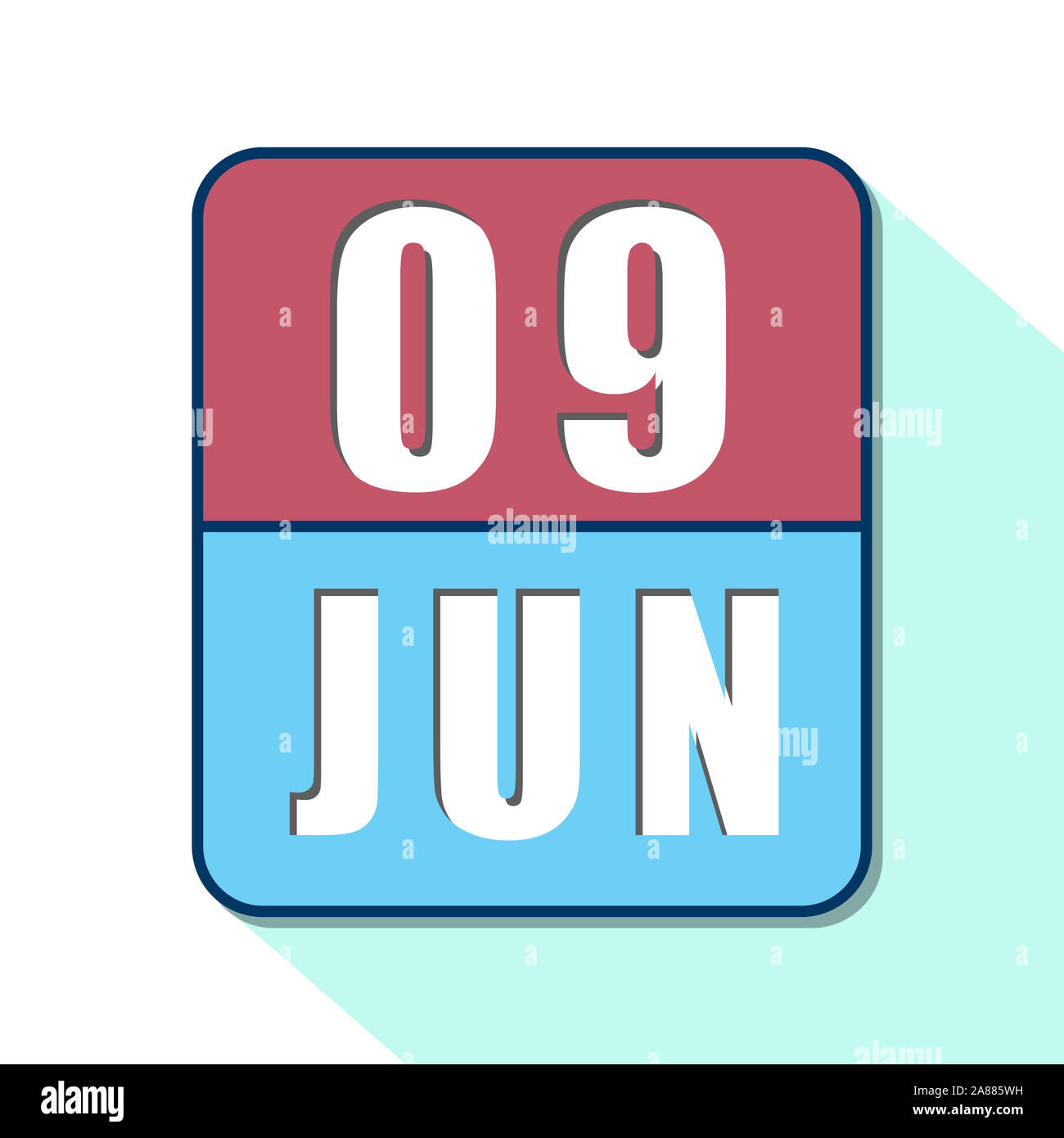 june 9th. Day 9 of month, Simple calendar icon on white background ...