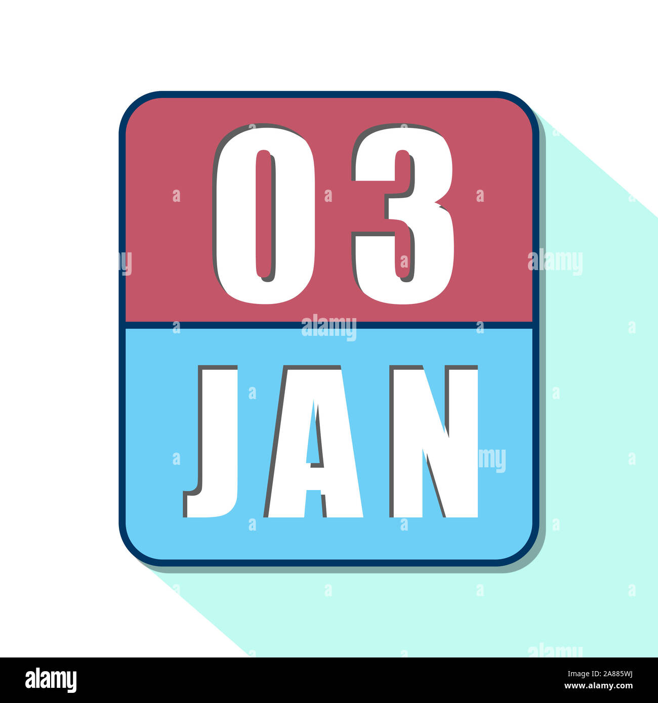january 3rd. Day 3 of month, Simple calendar icon on white background ...