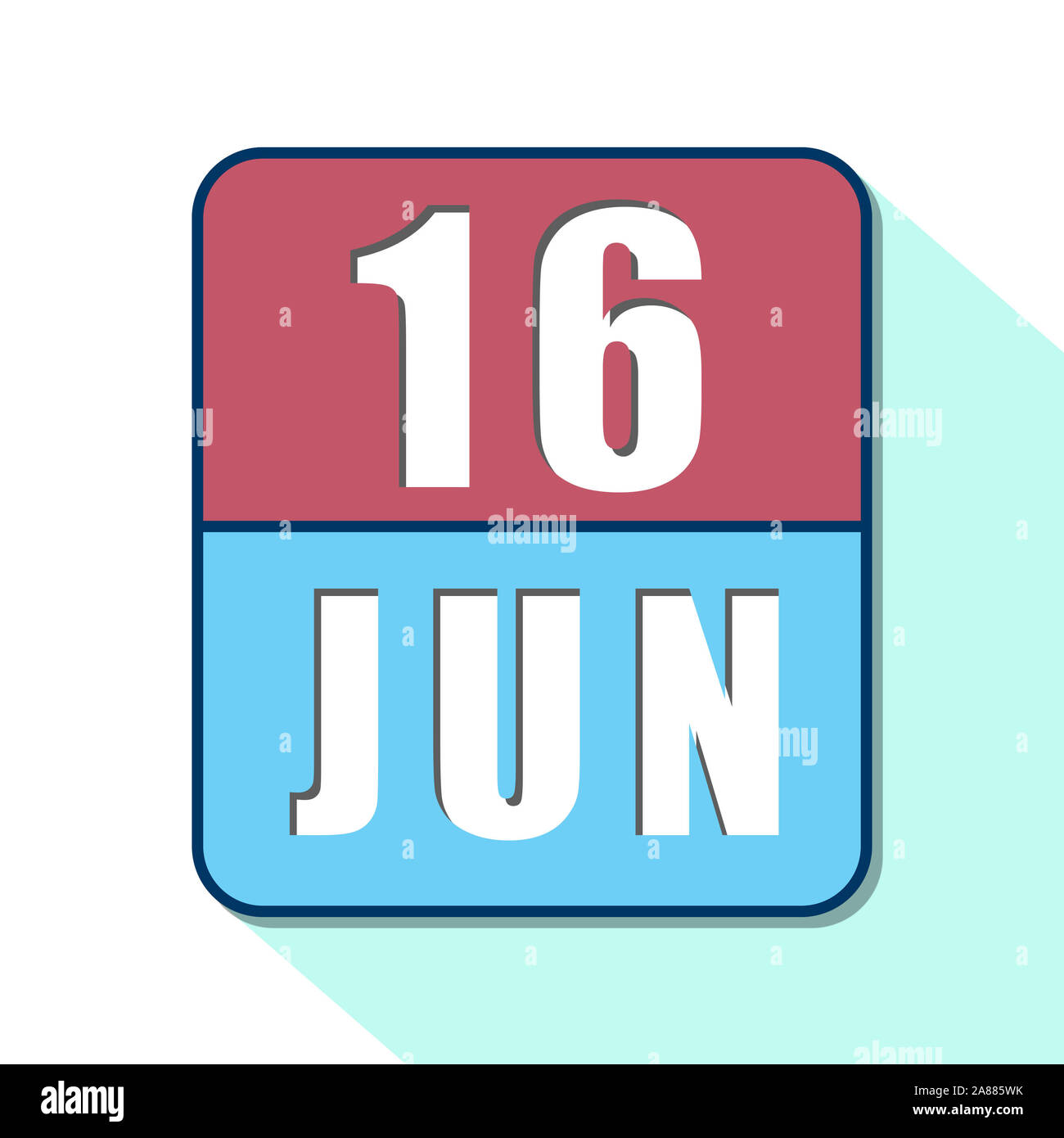 june 16th. Day 16 of month, Simple calendar icon on white background ...