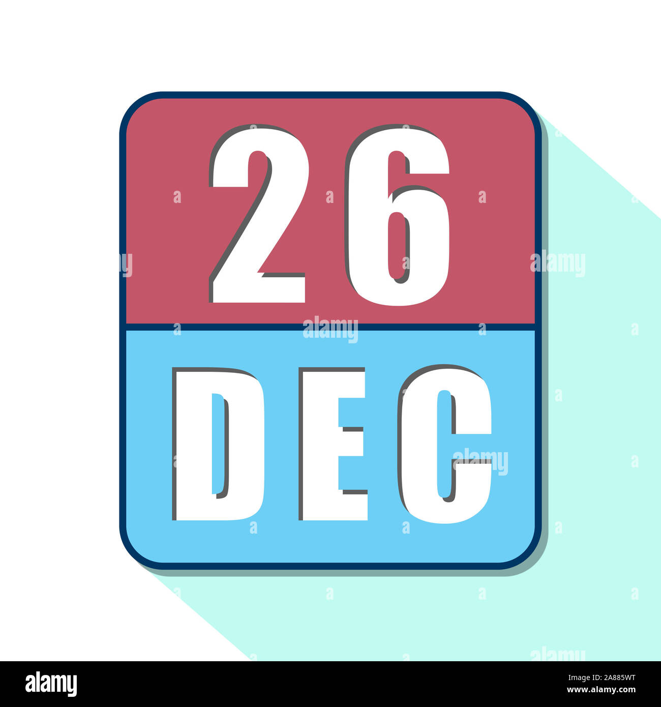 december 26th. Day 26 of month, Simple calendar icon on white ...