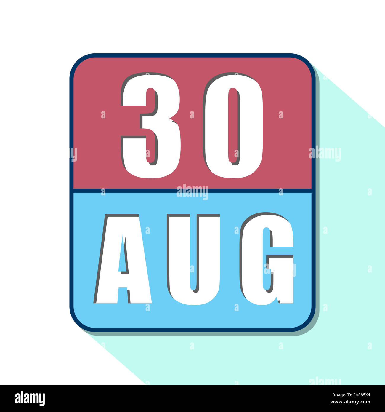 august 30th. Day 30 of month, Simple calendar icon on white background ...