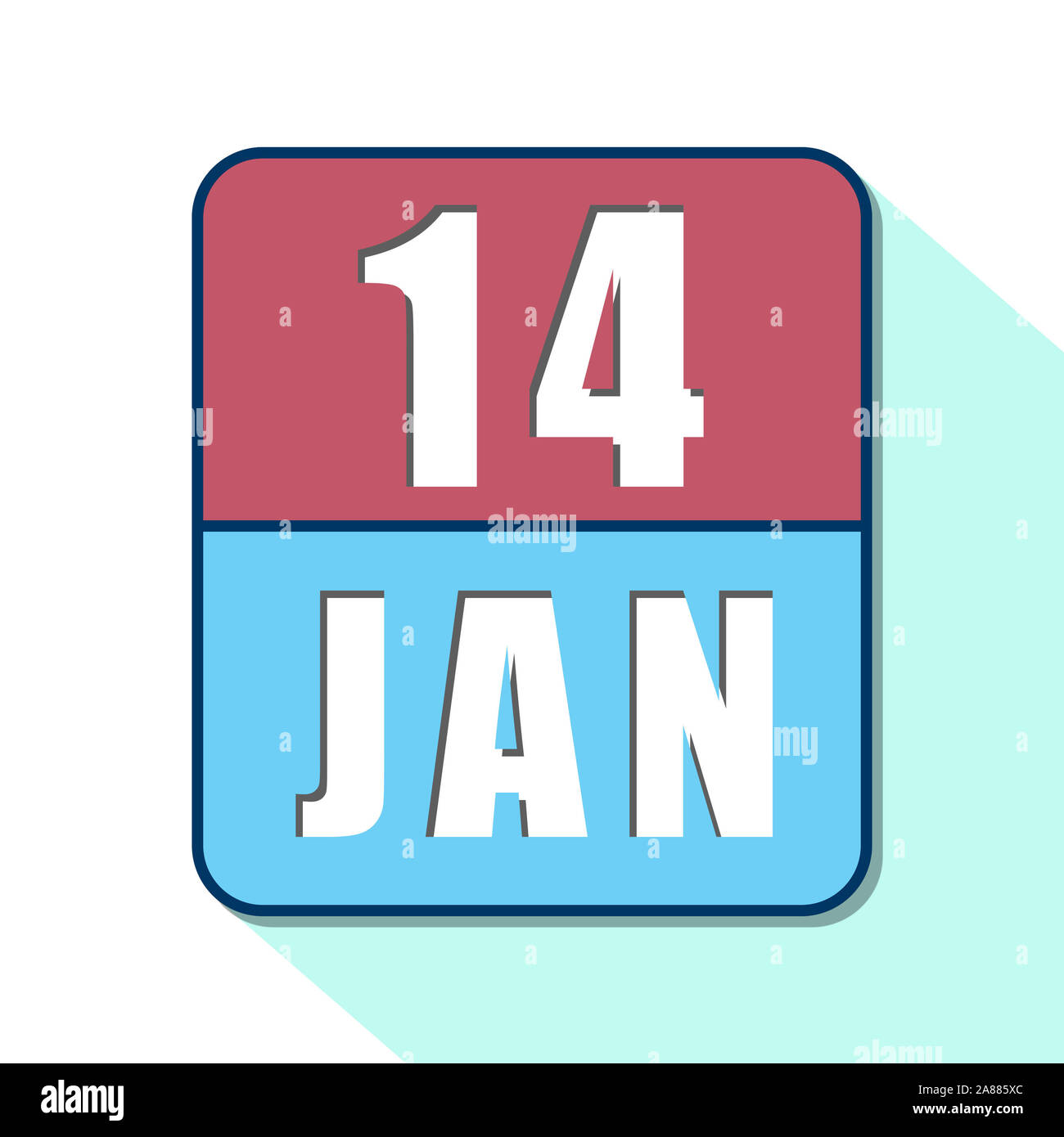 january 14th. Day 14 of month, Simple calendar icon on white background ...
