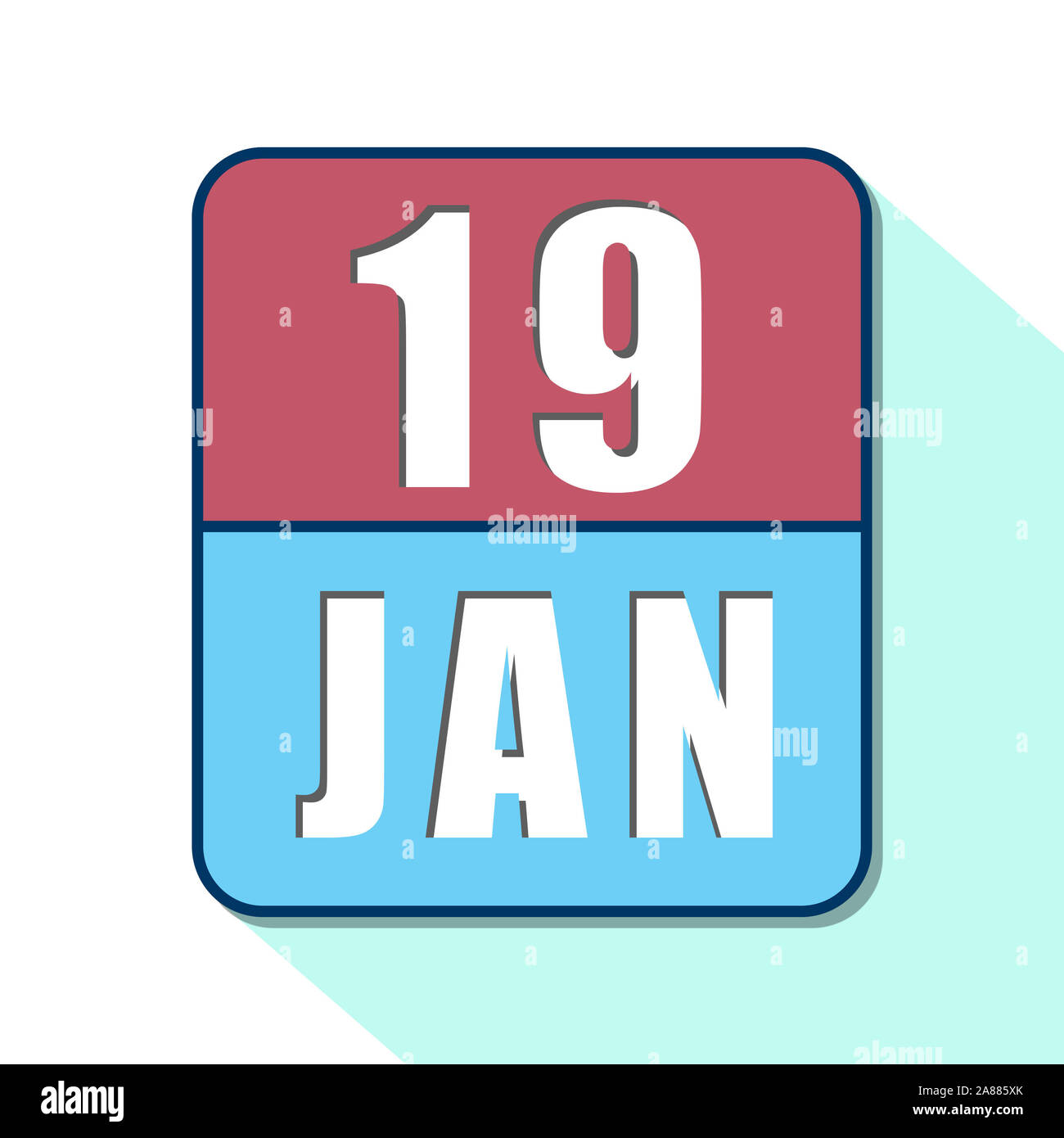 january 19th. Day 19 of month, Simple calendar icon on white background ...