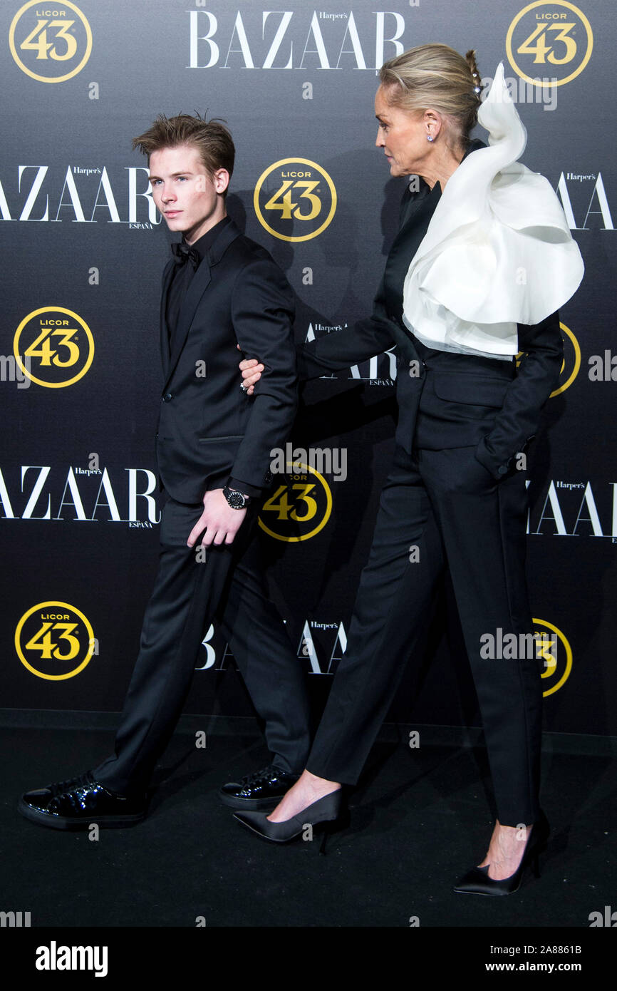 Sharon Stone with son Roan Joseph Bronstein at the Harper's Bazaar ...