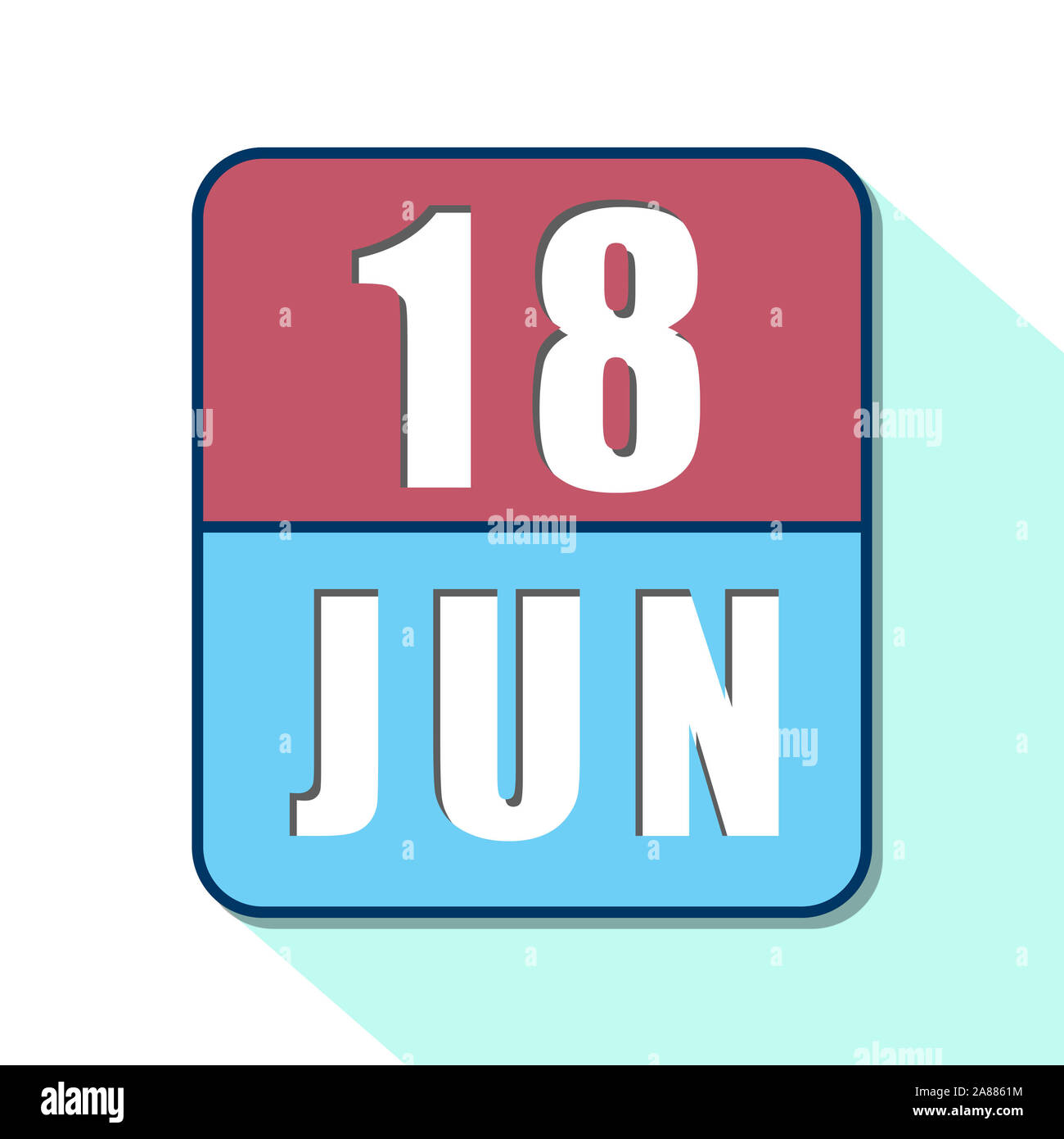 june 18th. Day 18 of month, Simple calendar icon on white background ...