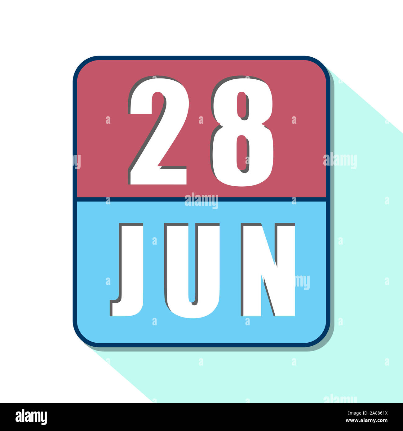 june 28th. Day 28 of month, Simple calendar icon on white background ...