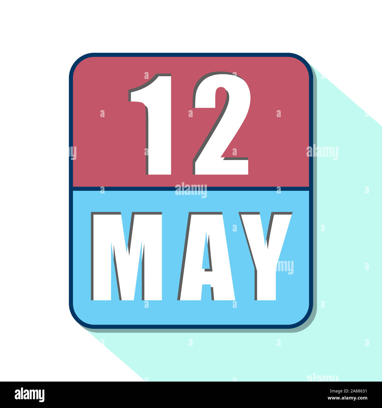 may 12th. Day 12 of month, Simple calendar icon on white background ...